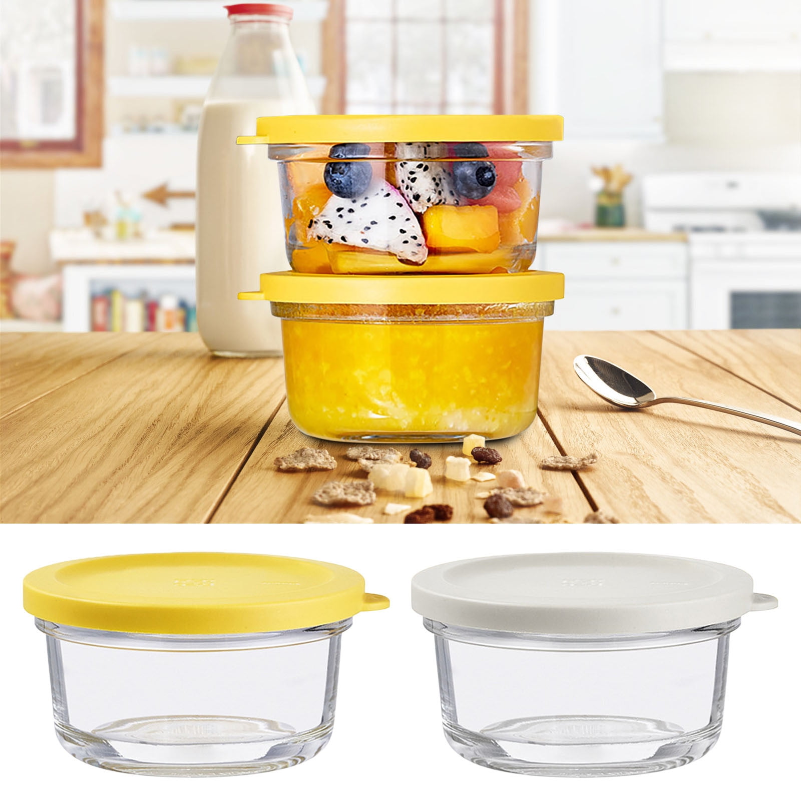 Microwave Safe Glass Bowl, Stackable Food Storage, Sealed Fresh-keeping ...