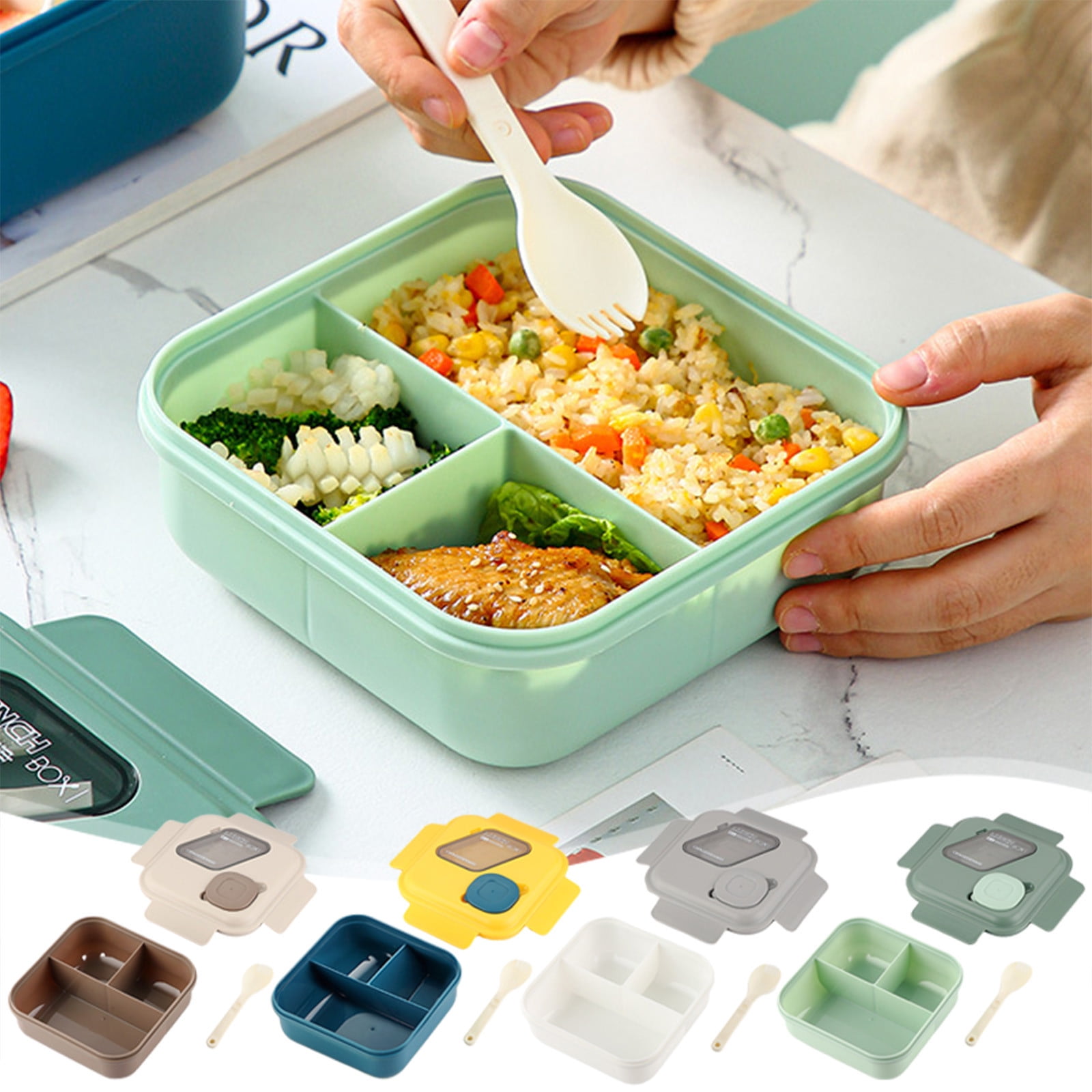 Microwave Safe Lunch Box Bento Style Plastic Food Container with ...