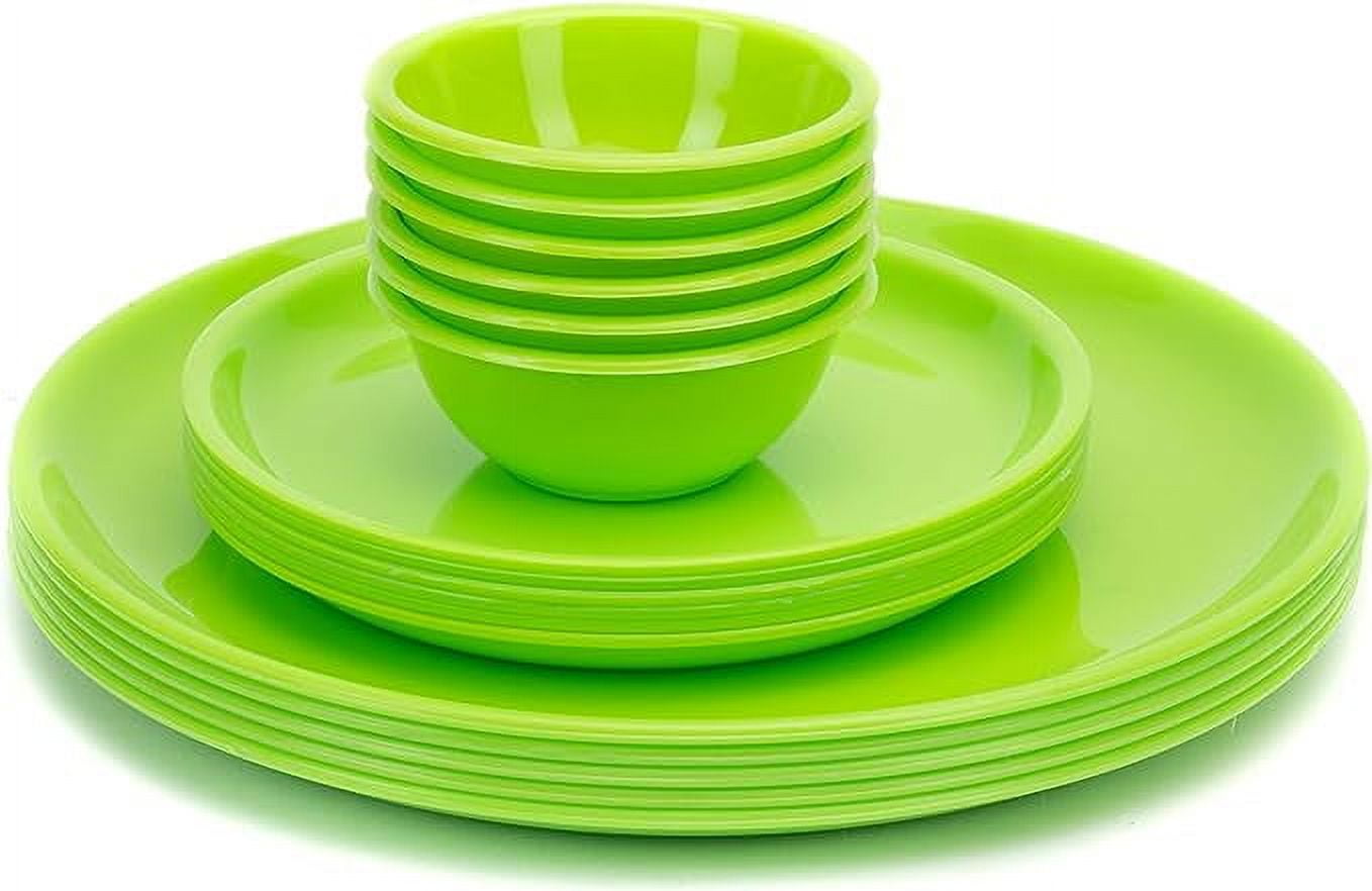 Microwave Safe Unbreakable Round Dinner Set Big Plates Set of 6 Small ...