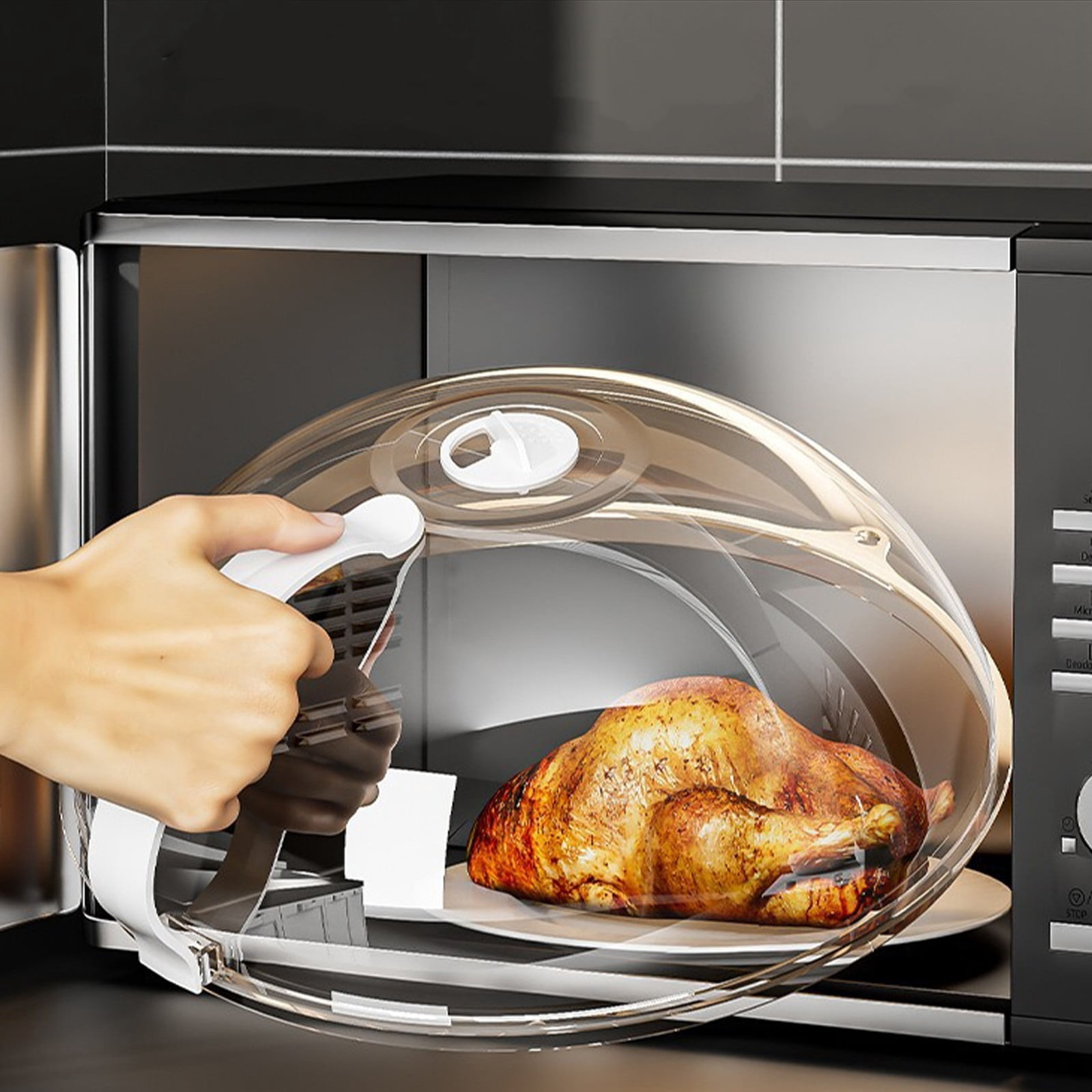Microwave Splatter Cover for Food,Clear Microwave Splash Guard Cooker ...