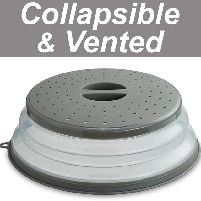 Microwave Splatter Cover for Food, Collapsible & Vented Silicone ...