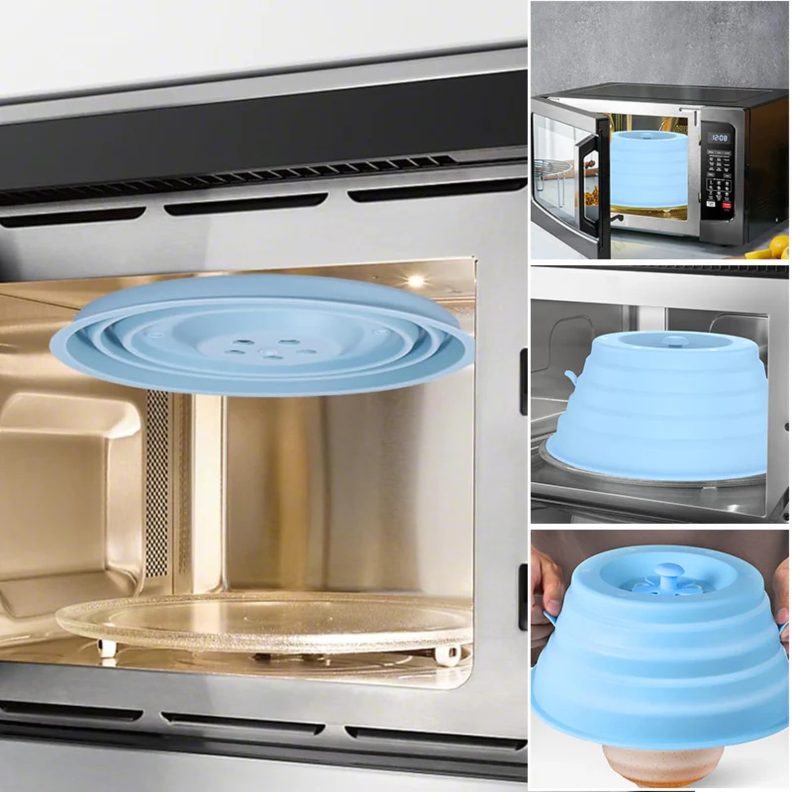 Microwave Splatter Cover Magnetic Reusable Food Guard Heat-Resistant ...