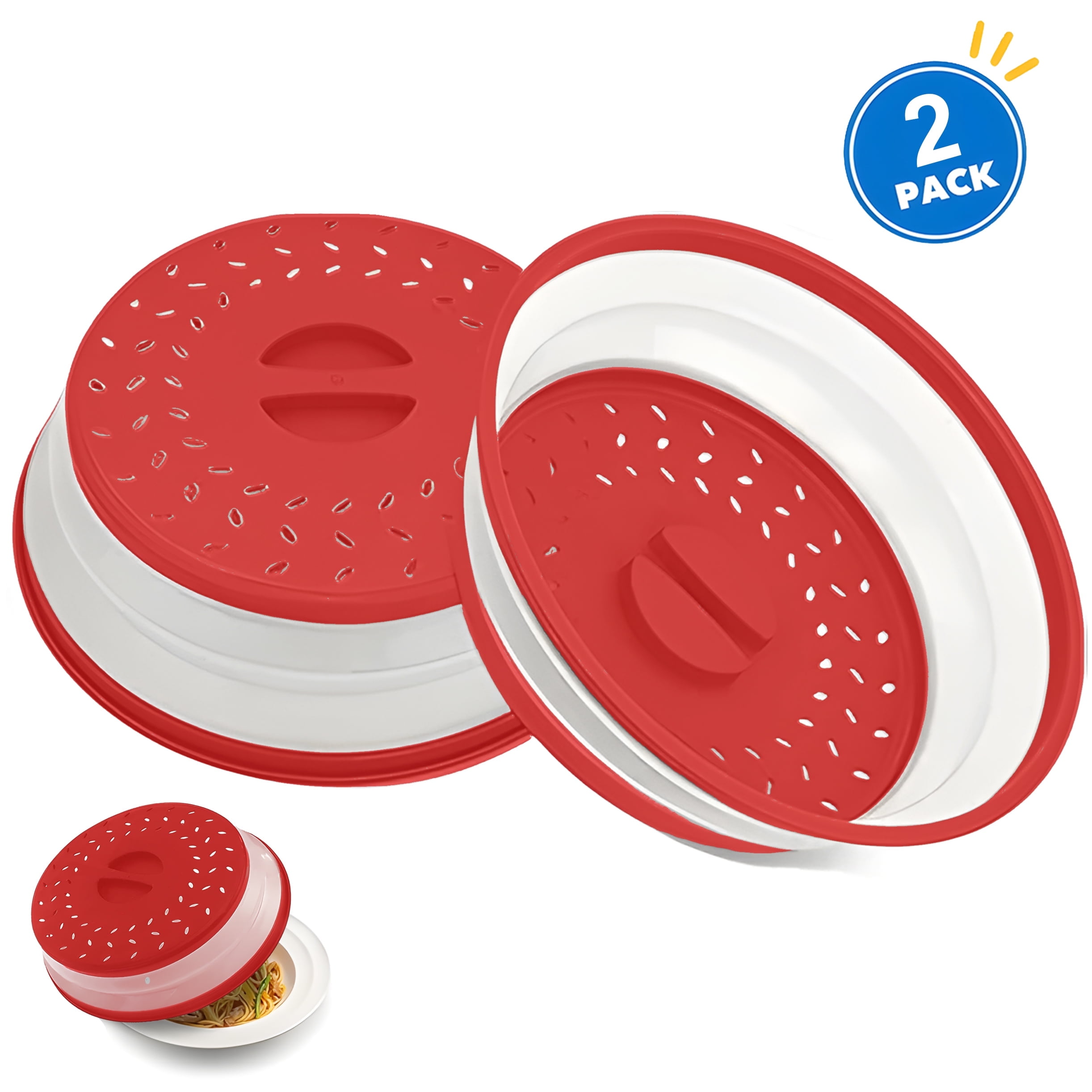 Microwave Splatter Cover Vented for Food, Splatter Guard & Colander ...