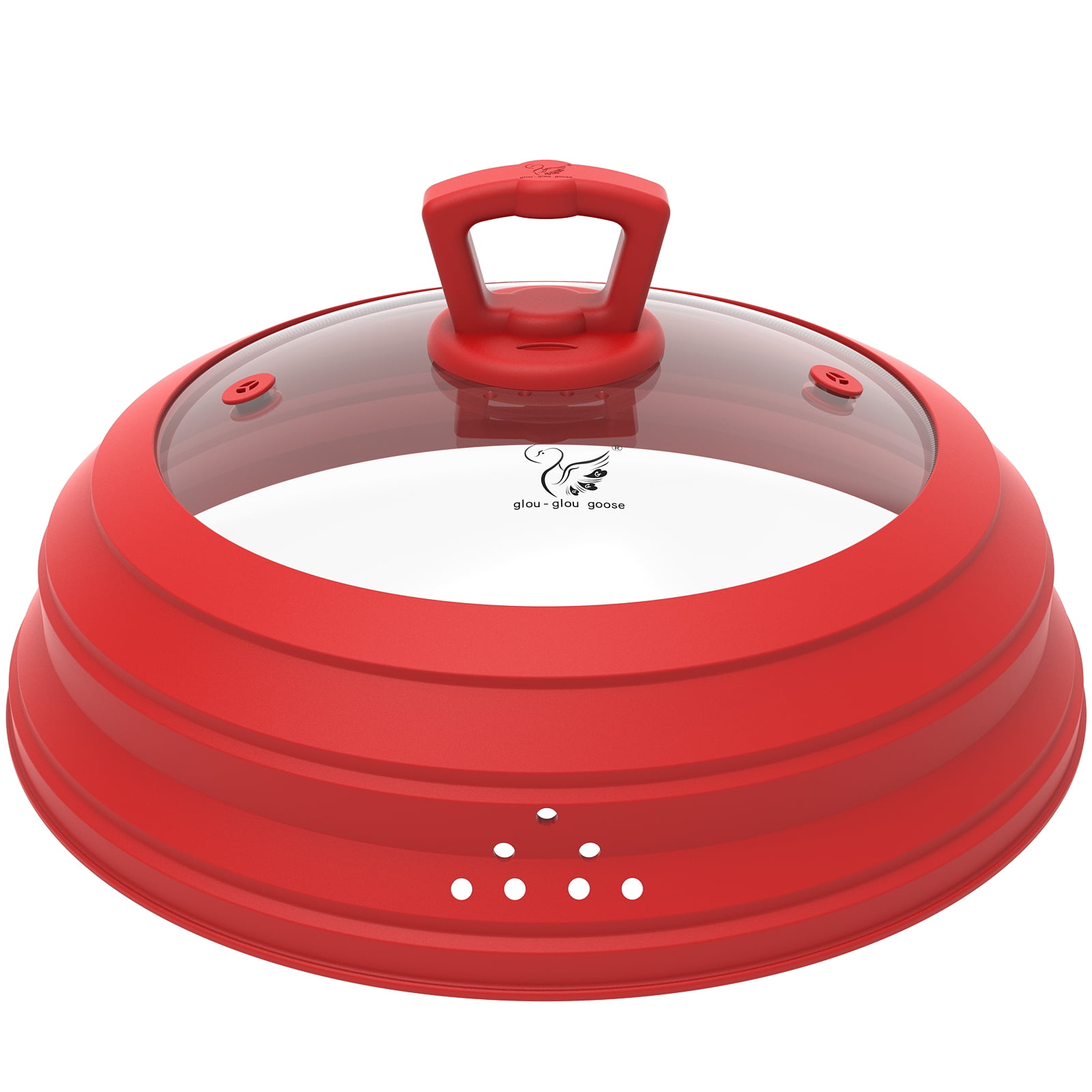 GLOU-GLOU GOOSE 10.5 inch Microwave Splatter Cover, Vented Glass Lid ...