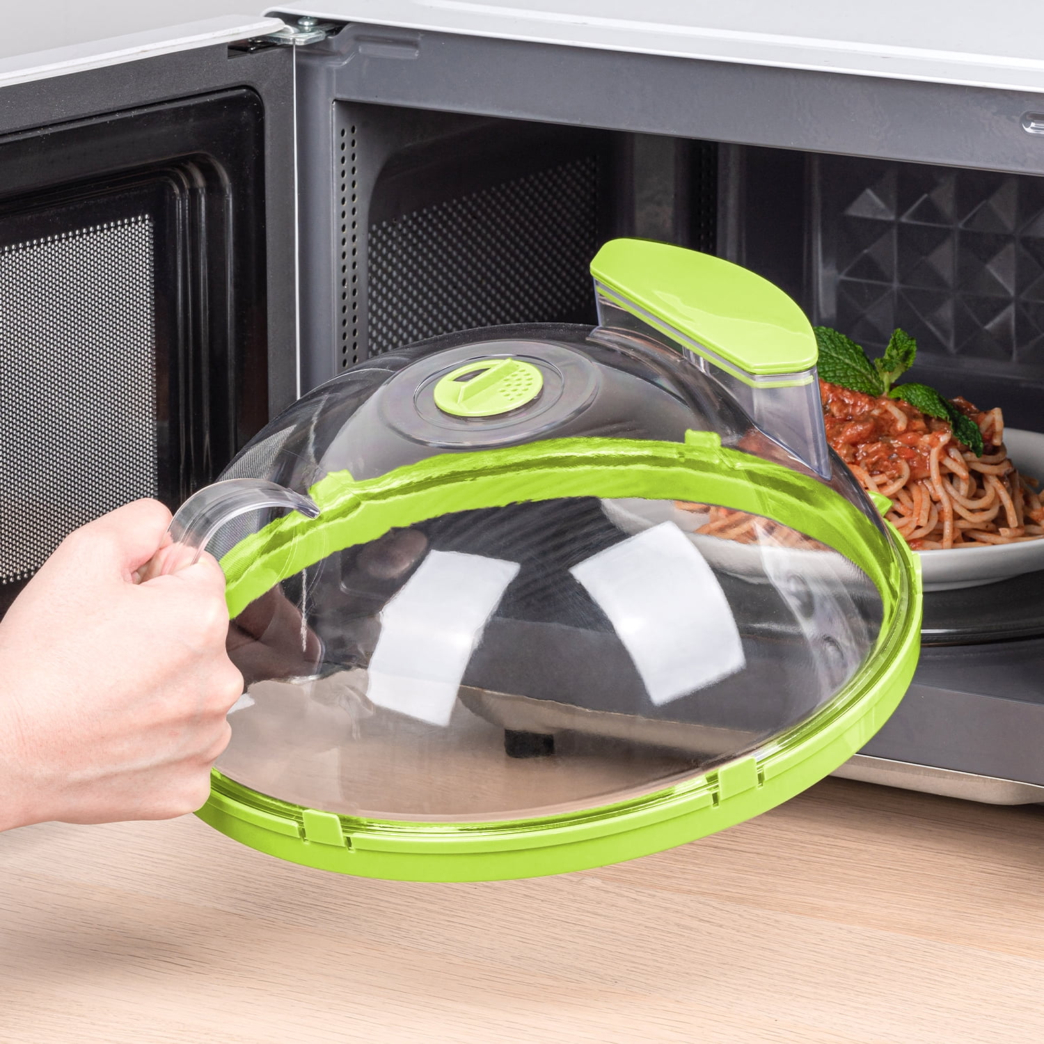 Microwave Splatter Cover for Food Vented Lid with Handle BPA-Free Easy ...