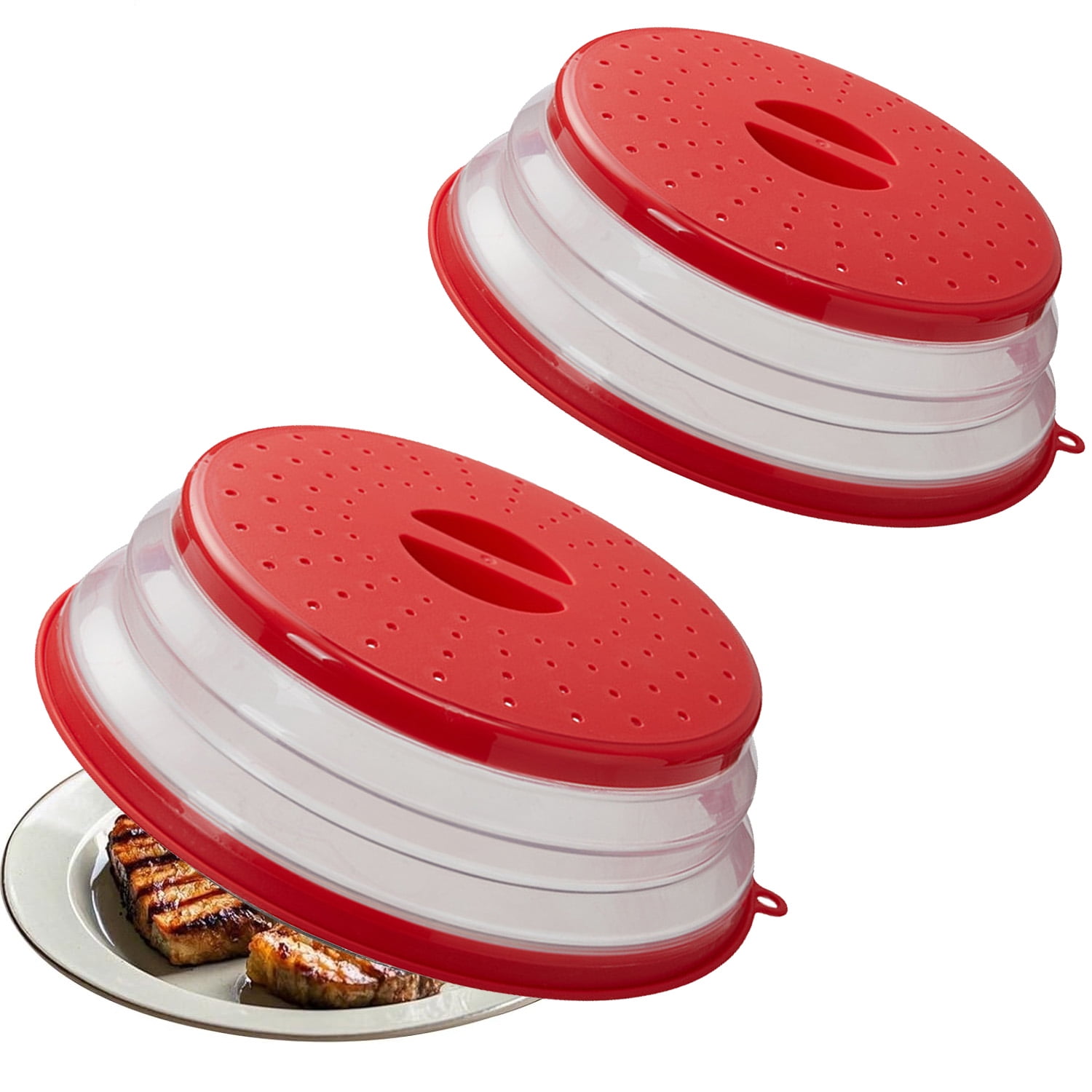 Microwave Splatter Covers, 2 Pack 10.4" Collapsible Microwave Lid for ...