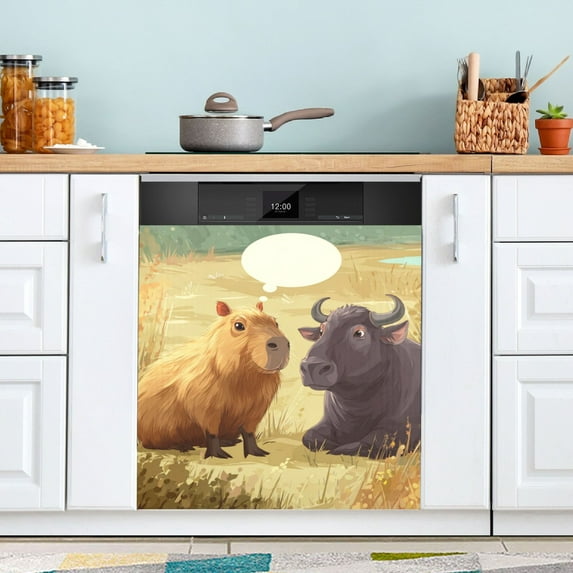 Microwave Washing Machine Stickers for Kitchen Home Decor A Capybara ...