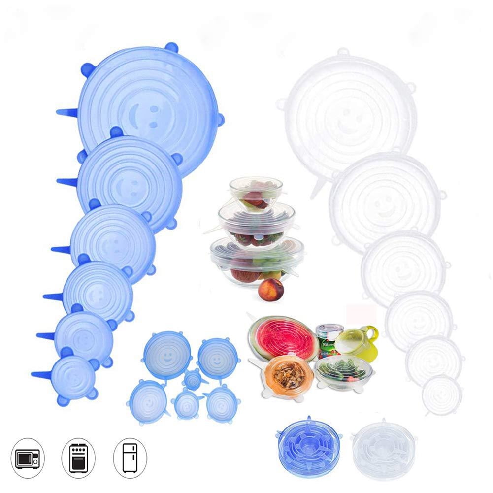 Microwave-safe Reusable Silicone Lids, Leakproof & Flexible ...