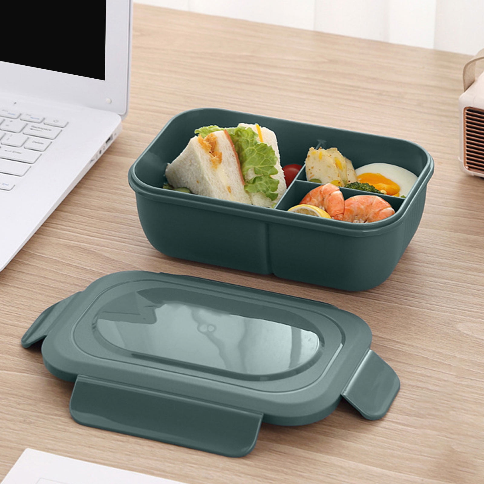 Microwaveable Silicone Compartment Lunch Box, Crisper Sealed Structure ...