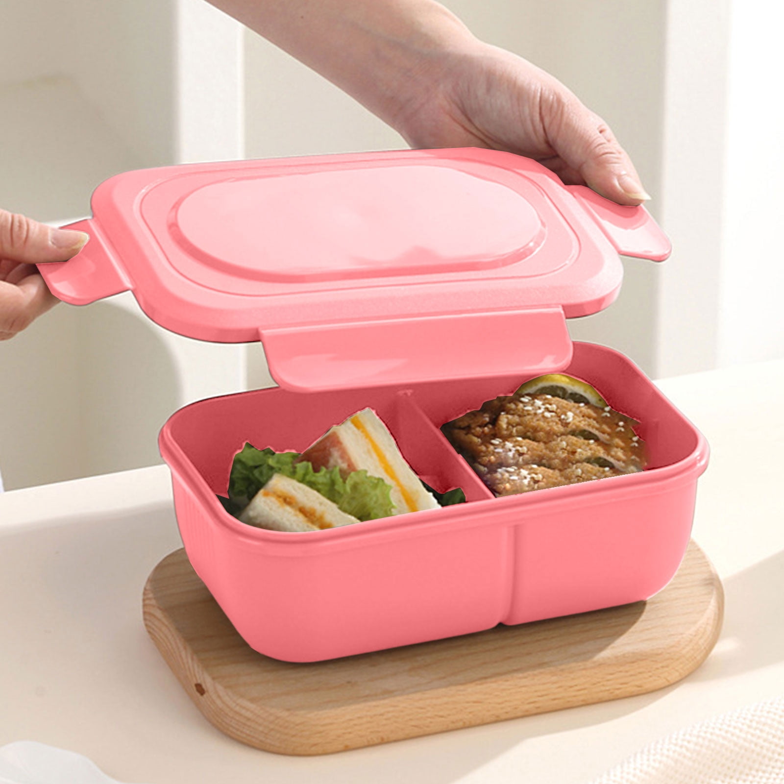 Microwaveable Silicone Lunch Box, 2 Compartment Bento for Healthy Meals ...