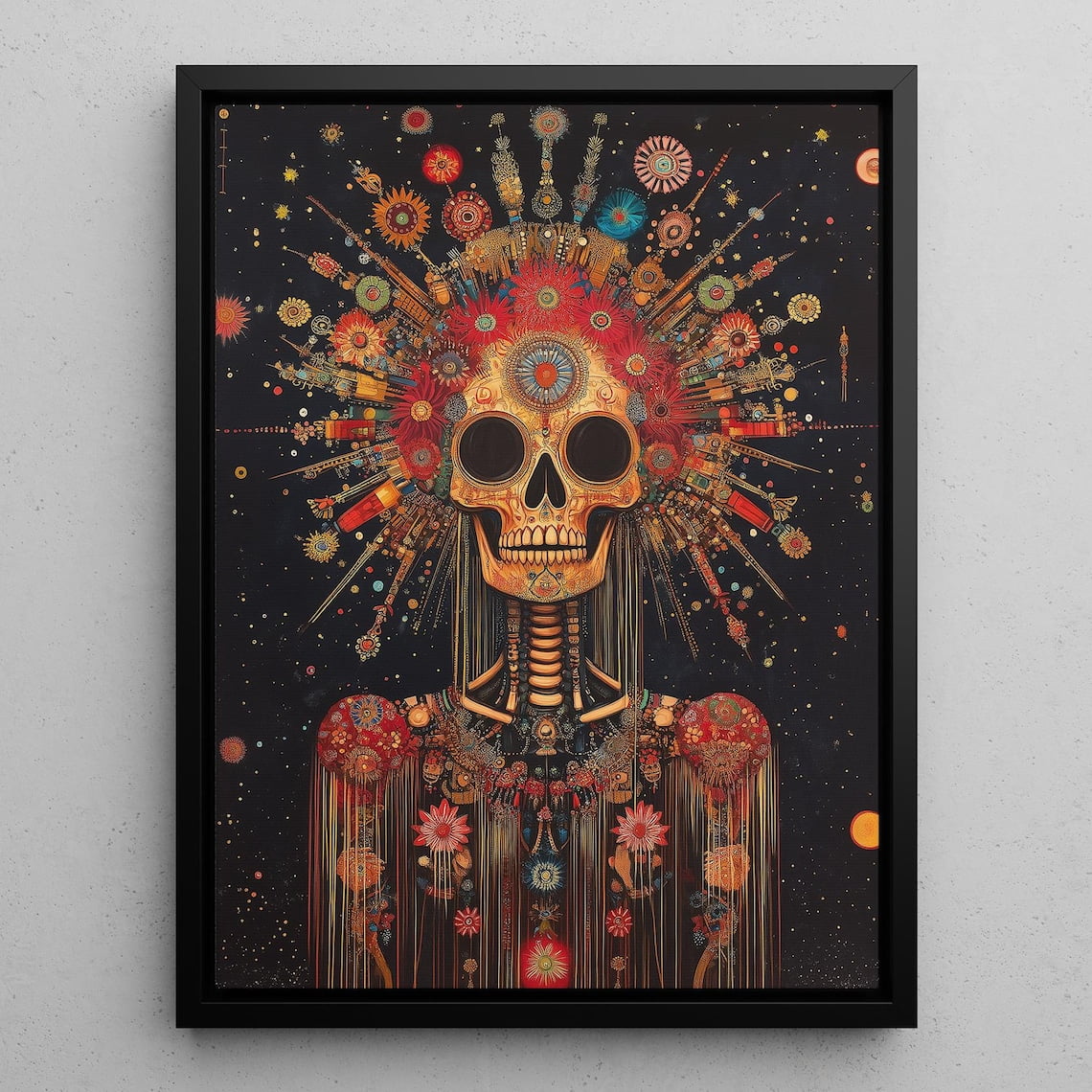 Mictecacã­Huatl Framed Art, Aztec Goddess Of Death, Guardian Of The ...