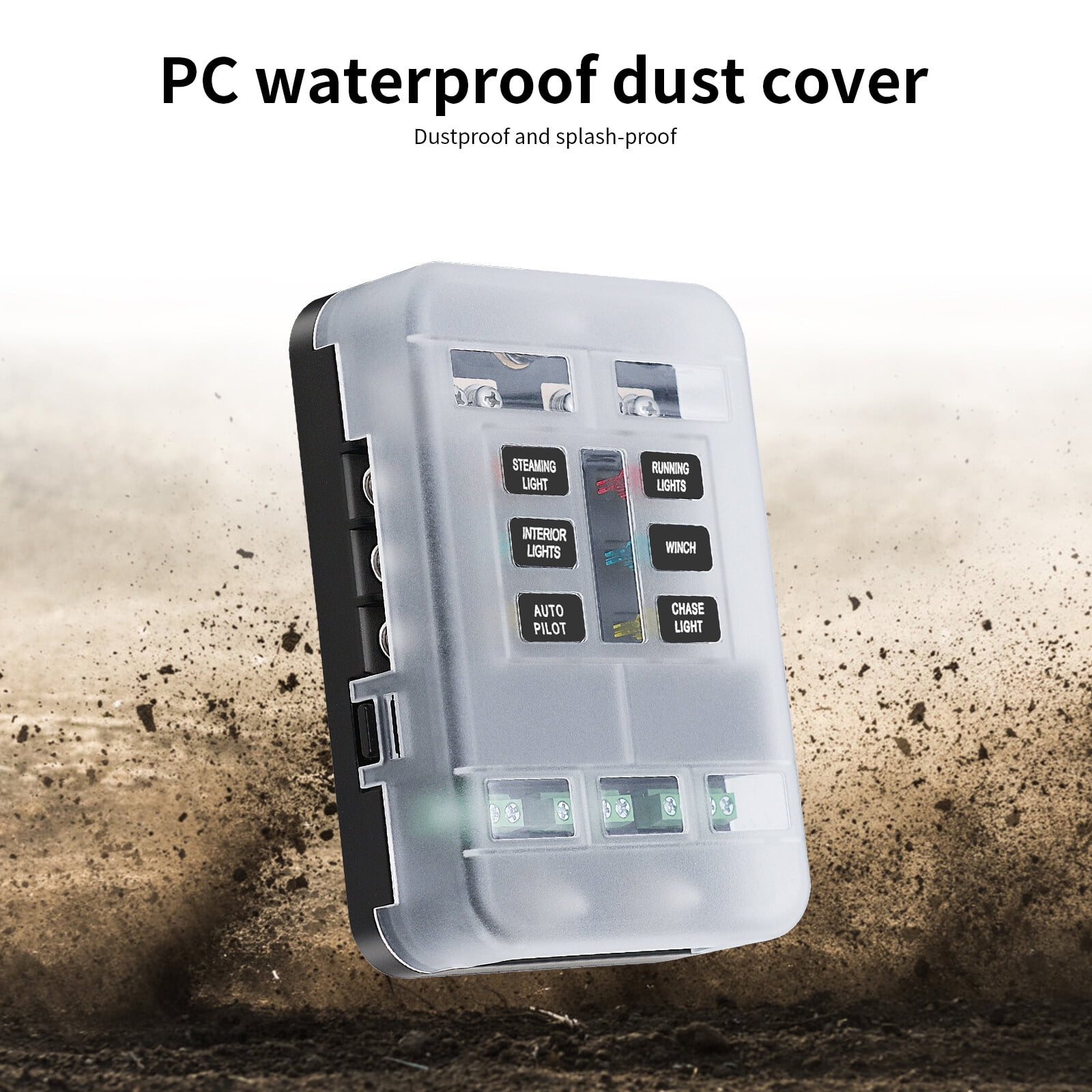 Mictuning 6 Way Fuse Box - 10-24V Blade Fuse Circuit Block Panel Kit ...