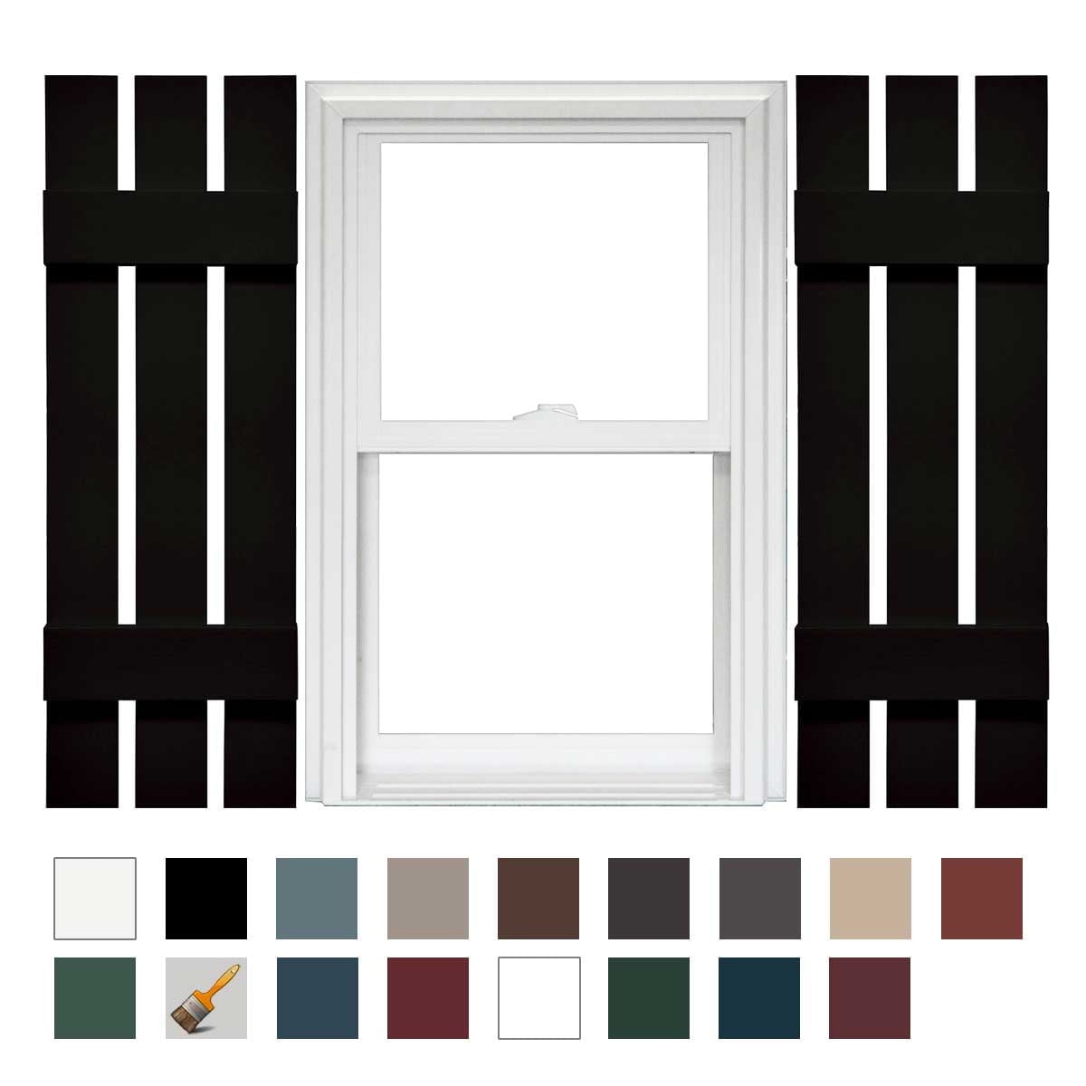 Mid America 3 Board and Batten Spaced Vinyl Shutters 12 Inch Width (1 ...