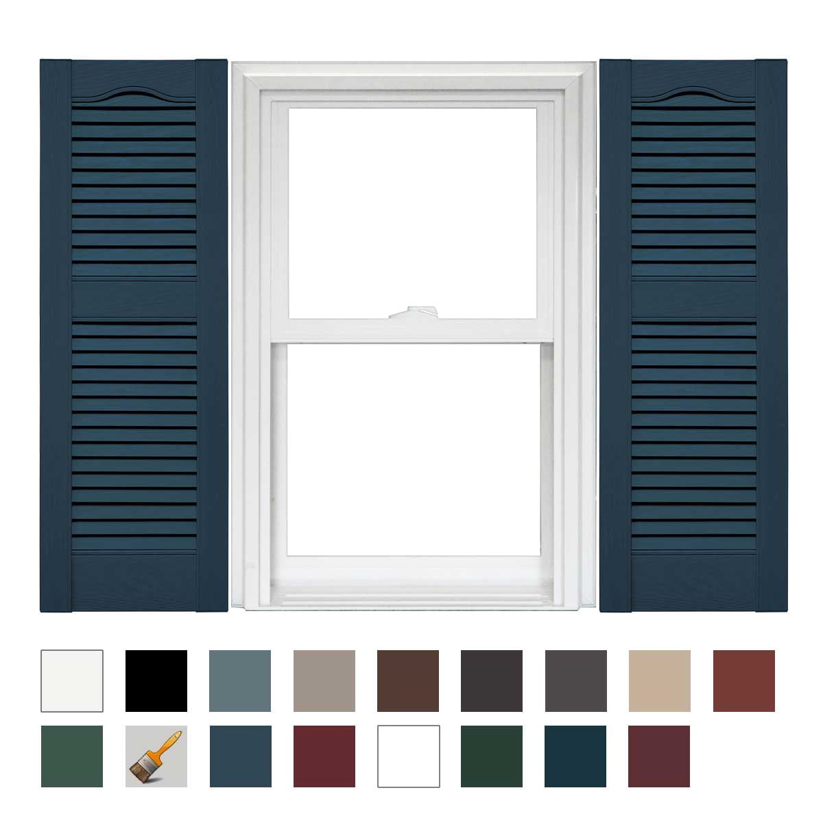 Mid America Open Louver Vinyl Shutters 14.5 Inch Width (1 Pair) In ...