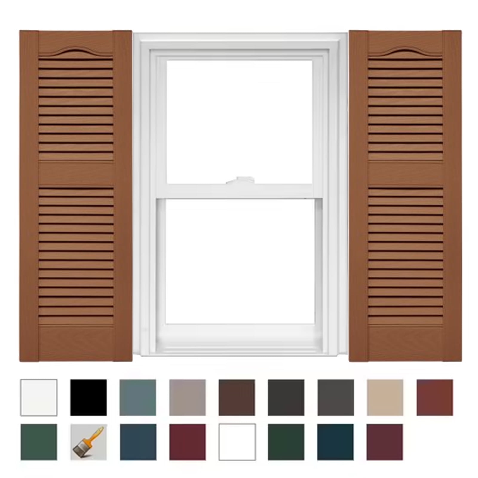 Mid America Open Louver Vinyl Shutters 14.5 Inch Width (1 Pair) In ...