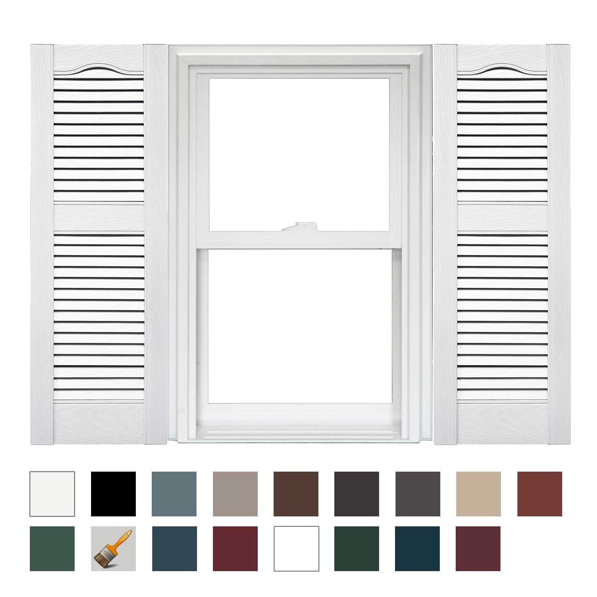 Mid America Open Louver Vinyl Shutters 14.5 Inch Width (1 Pair) In ...