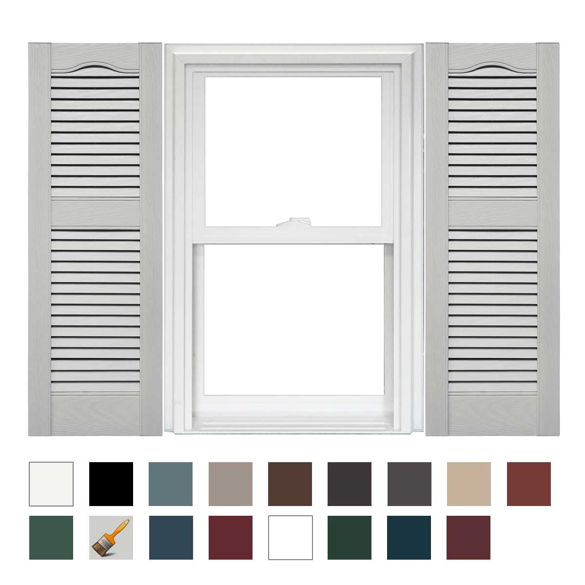 Mid America Open Louver Vinyl Shutters 14.5 Inch Width (1 Pair) In ...