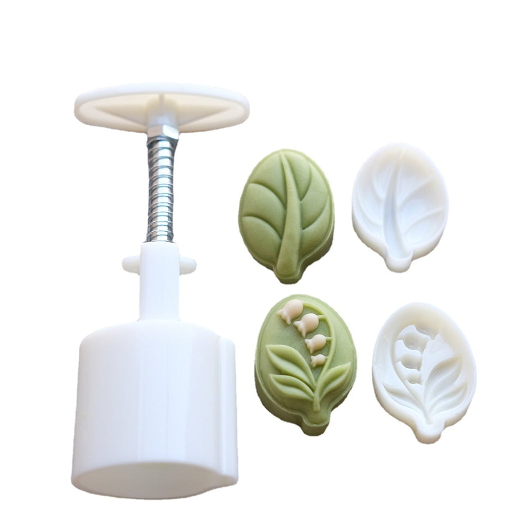 Mid-Autumn Festival Mooncake Makers Leaf Shaped Moon Cake Mold Cookie ...