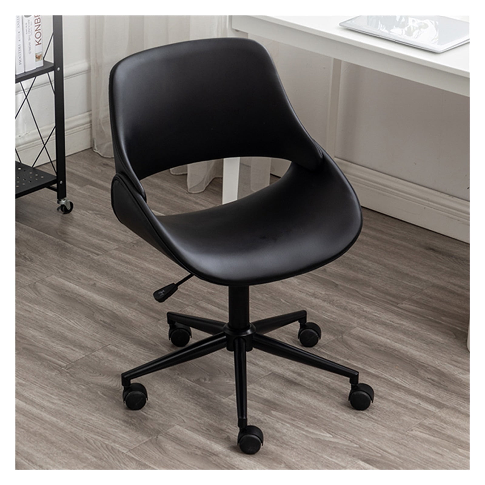 Mid-Back Ergonomic Office Desk Chair Modern Upholstered Computer Chair ...