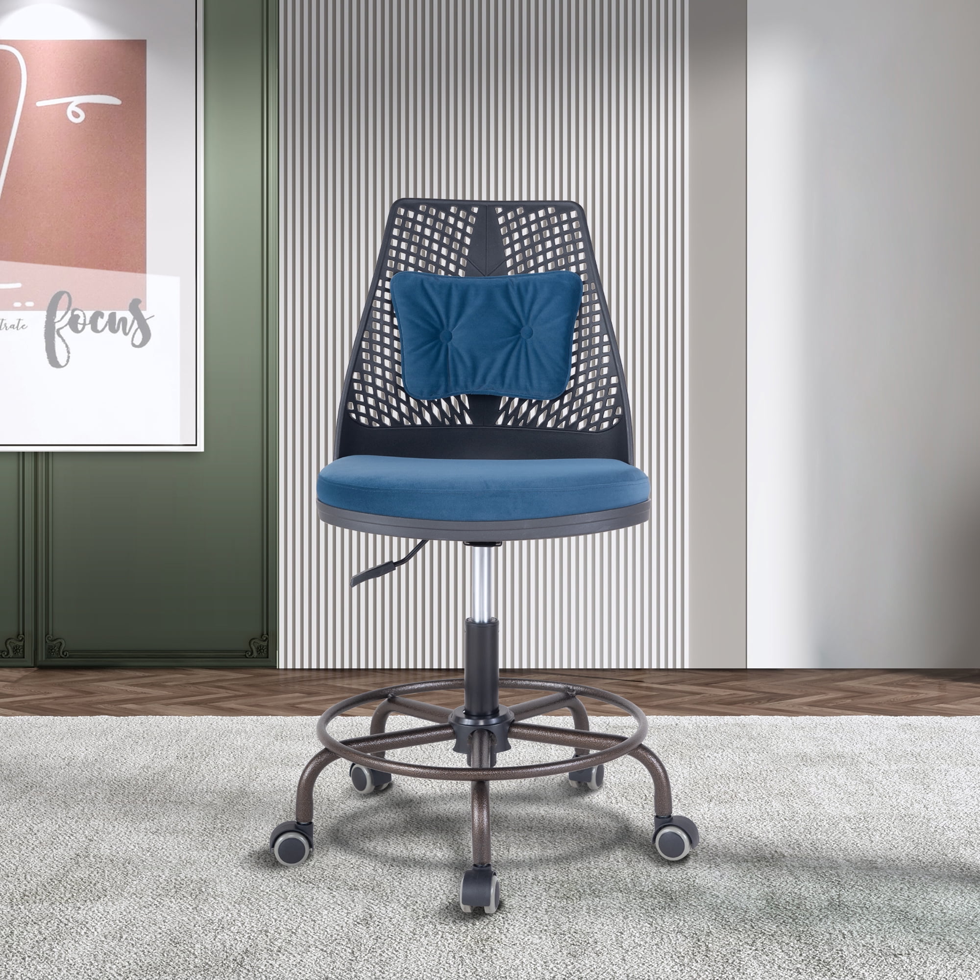 Mid Back Office Chair, Swivel Height Adjustable Office Chair ...