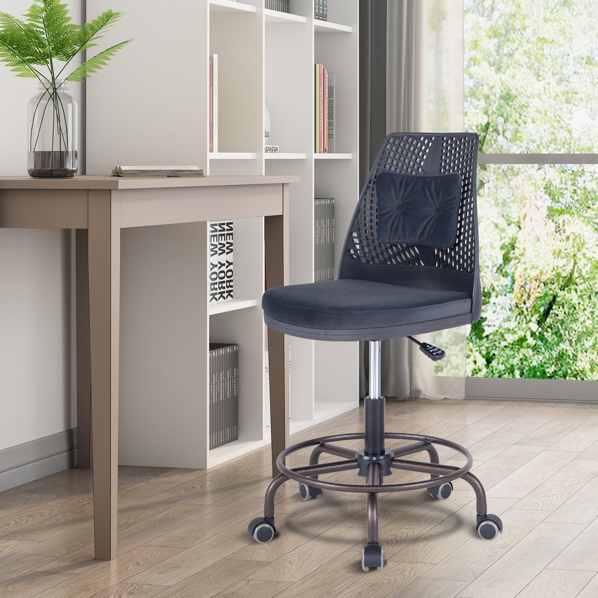 Mid Back Office Chair, Swivel Height Adjustable Office Chair ...
