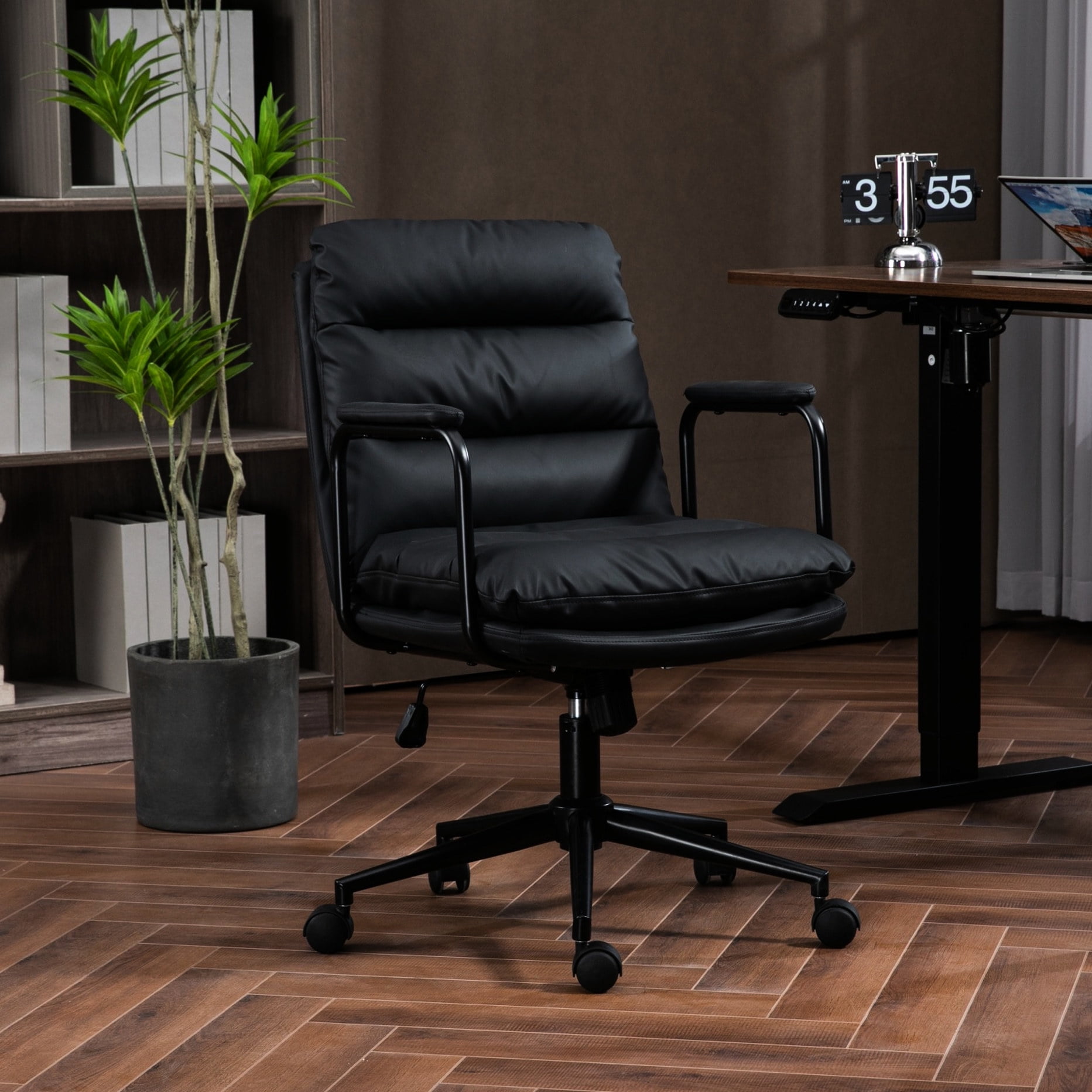 Mid Back Rolling Office Chair | Adjustable Height and 360° Rotation ...