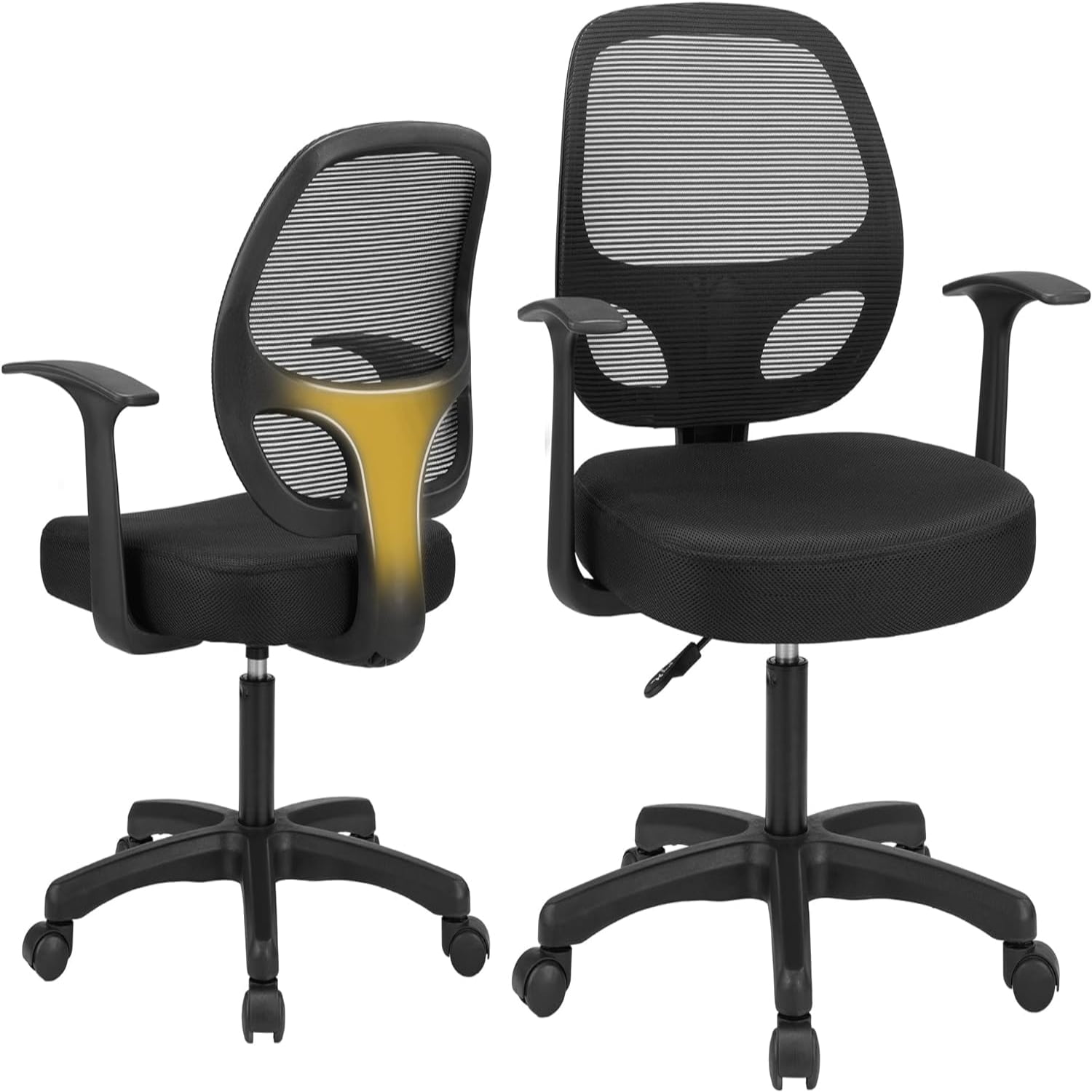 Mid-Back Small Office Chair - Adjustable Ergonomic Desk Chair 360 ...