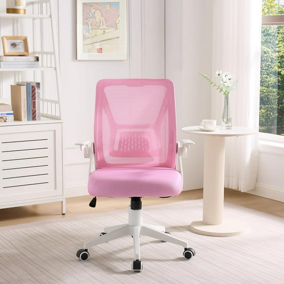 Mid-Back Swivel Ergonomic Office Chair with Adjustable Arms Mesh Lumbar ...
