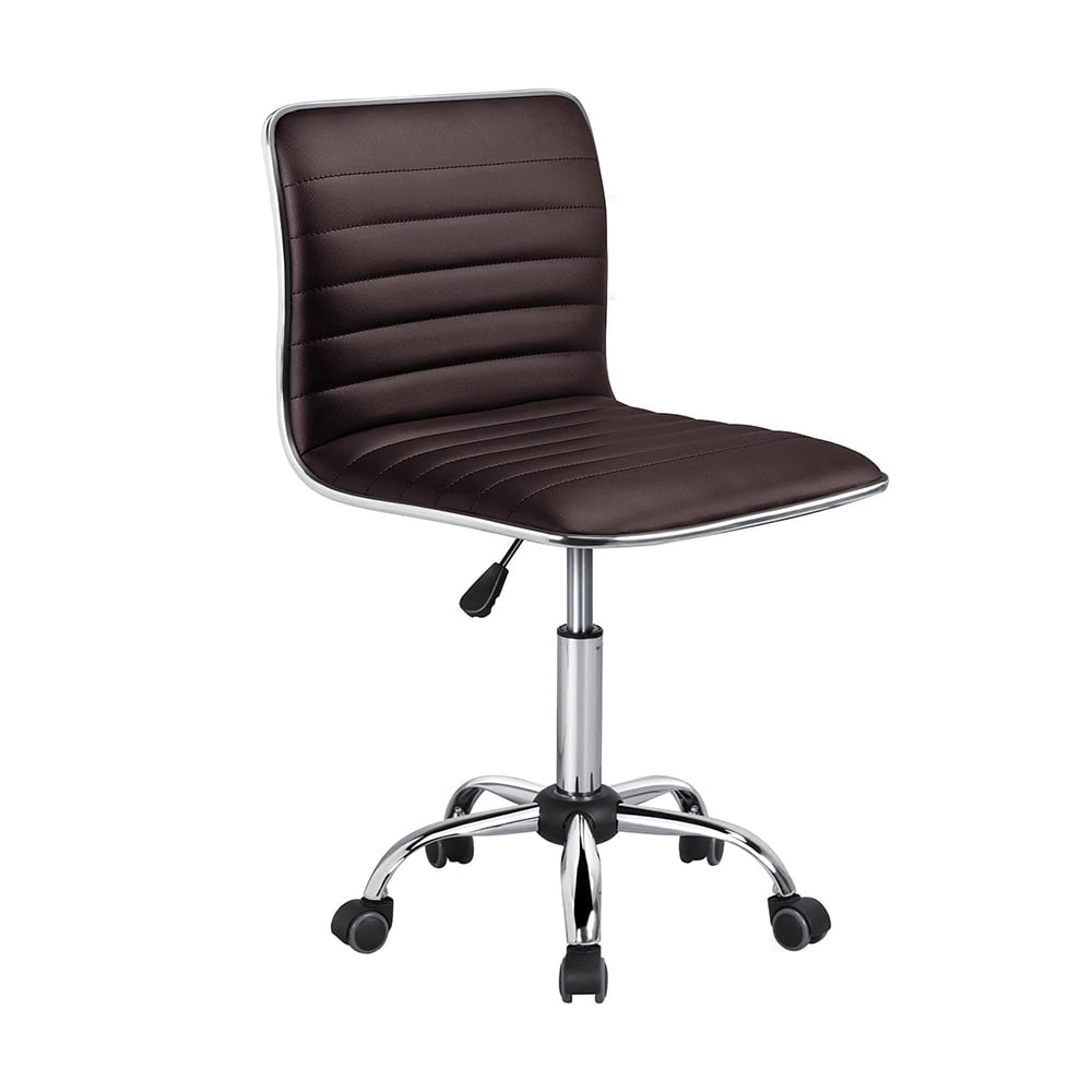 Mid Back Task Chair, Leather Swivel Computer, Ergonomic Desk Chair with ...