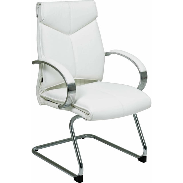 Mid Back White Leather Executive Office Chair - Walmart.com