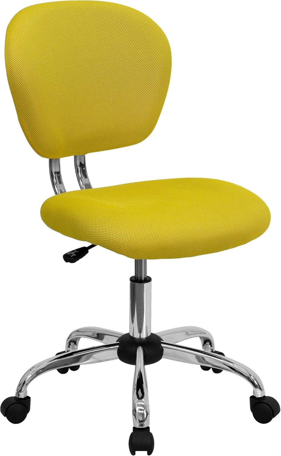 Mid-Back Yellow Mesh Swivel Task Office Chair with Chrome Base ...