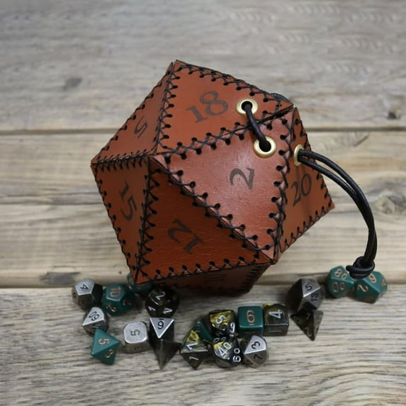 Mid Centry Style Leather Small Dnd Dice Bag for Dnd Game, D&d Dice ...