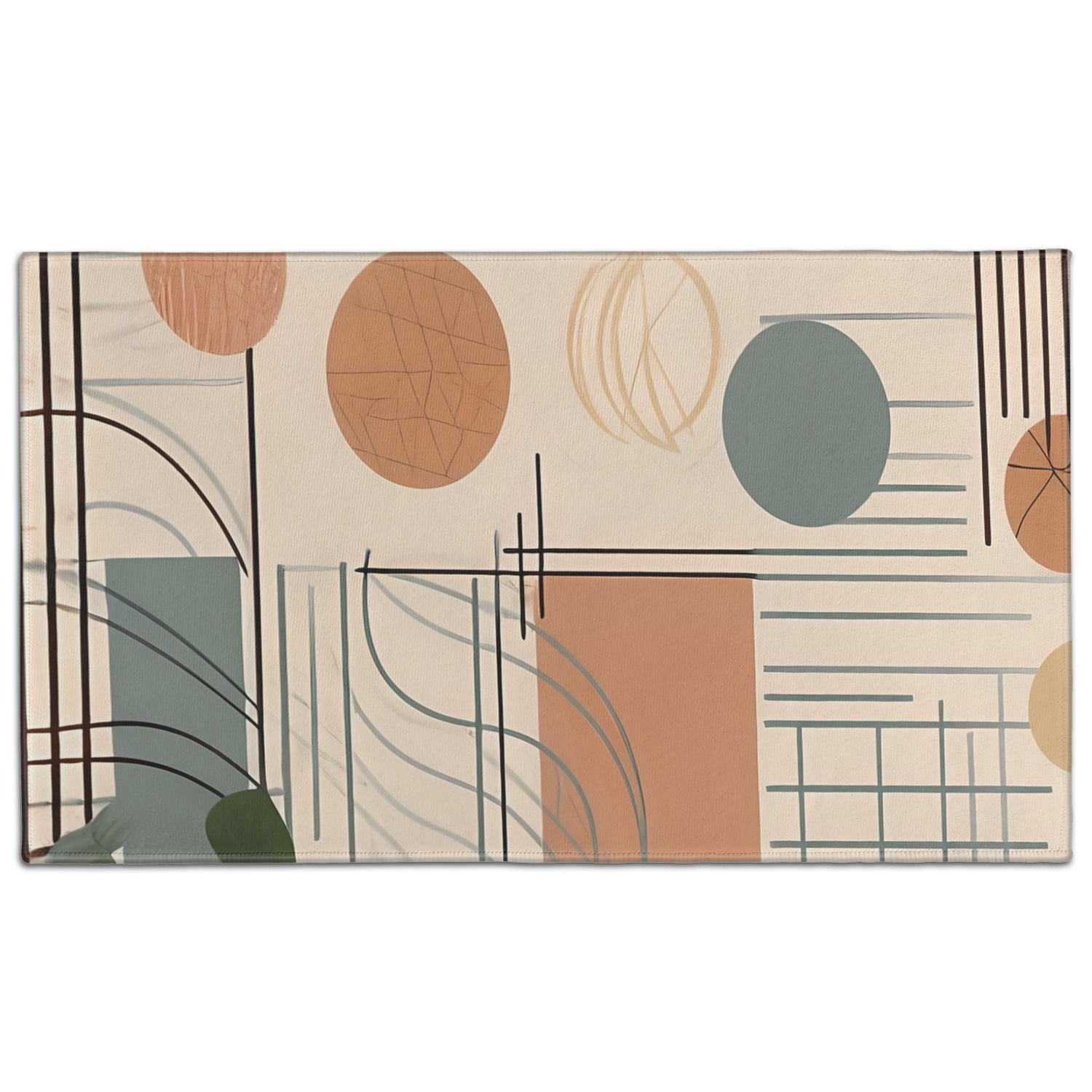 Mid Century Abstract Boho Minimalistic Welcome Mats for Pet Country ...