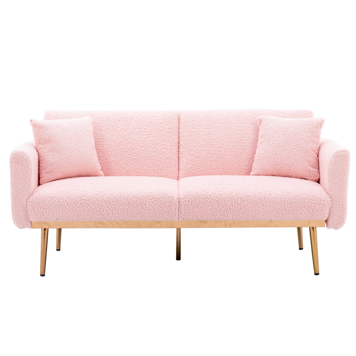 Mid Century Accent Sofa, Loveseat Sofa with Rose Gold Metal Feet ...