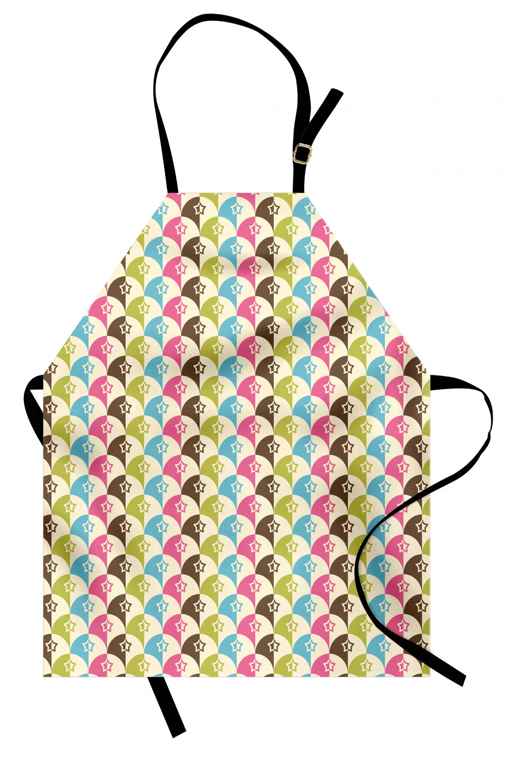 Mid Century Apron Colorful Scales Design with Stars Girly and Retro ...