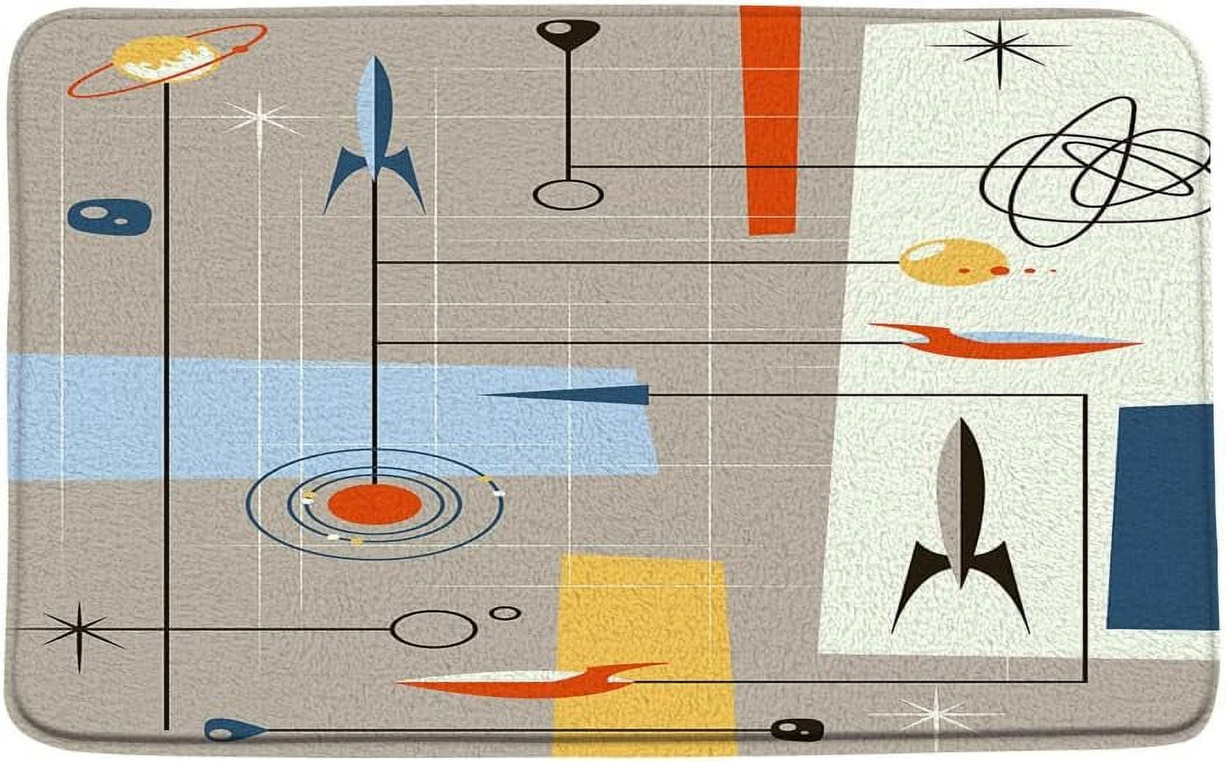 Mid Century Bath Rug Vintage Iconic Atomic Starbursts Modern Retro ...