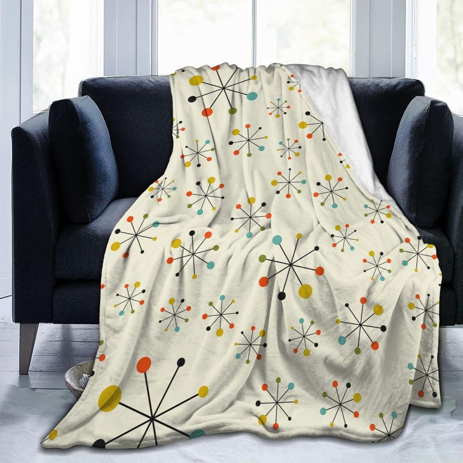 Mid Century Blanket Soft Lightweight Throw Blankets Cozy Flannel Bed ...