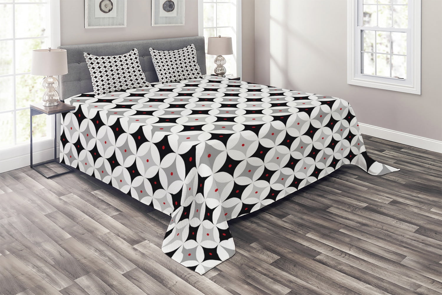 Mid Century Coverlet, Retro Styled Atomic Composition with Vintage ...