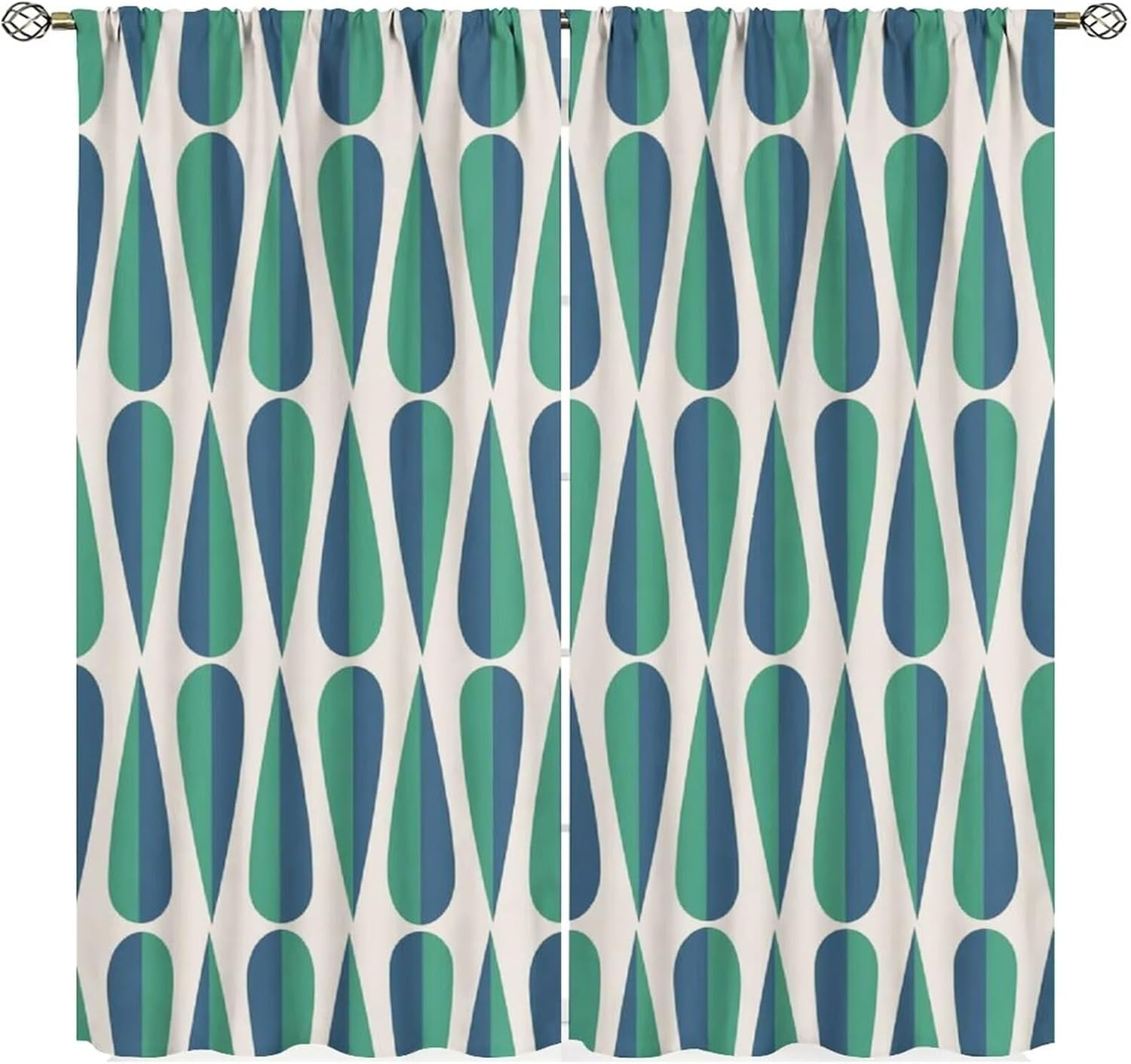 Mid Century Curtains, Modern Atomic Starburst Abstract Geometric ...