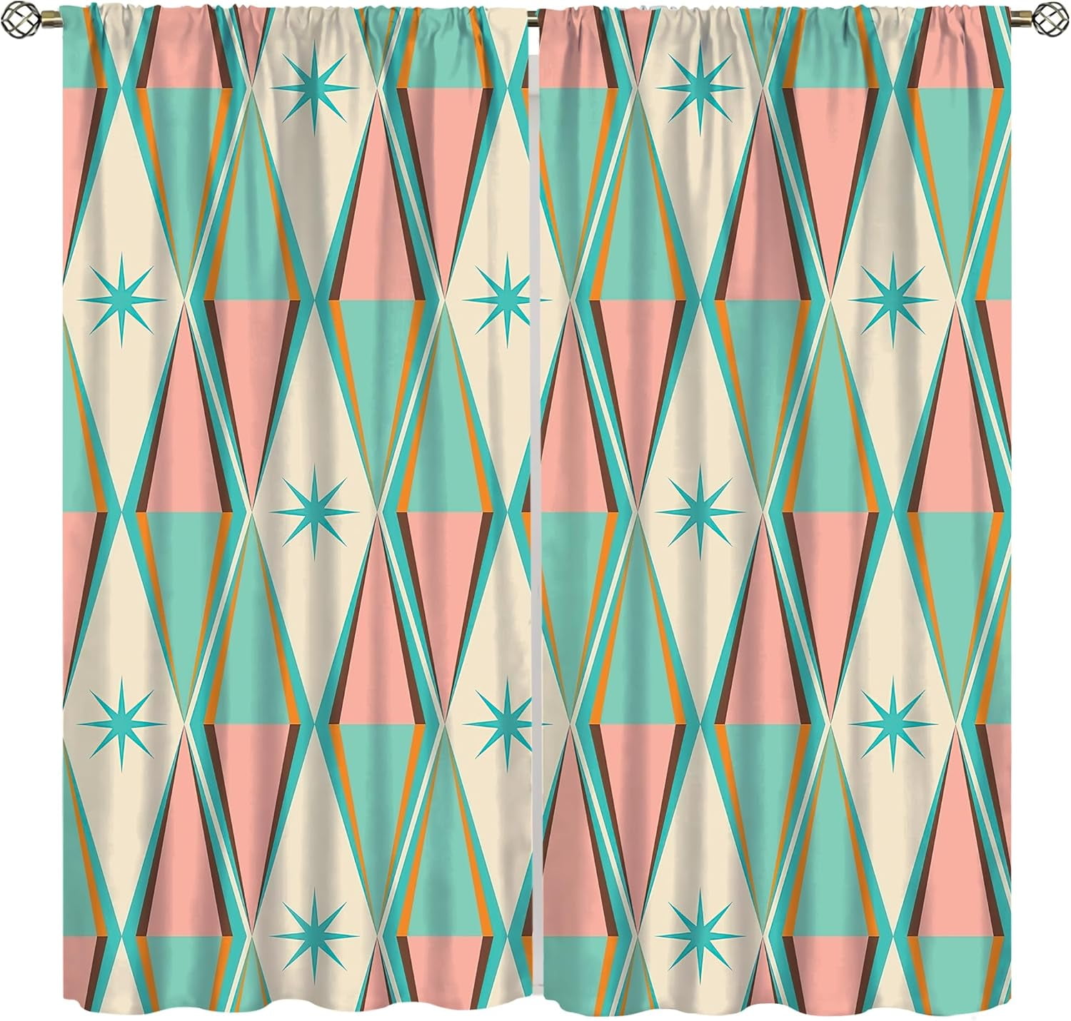 Mid-Century Curtains, Vintage Bohemian Modern Mid-Century 50s and 60s ...