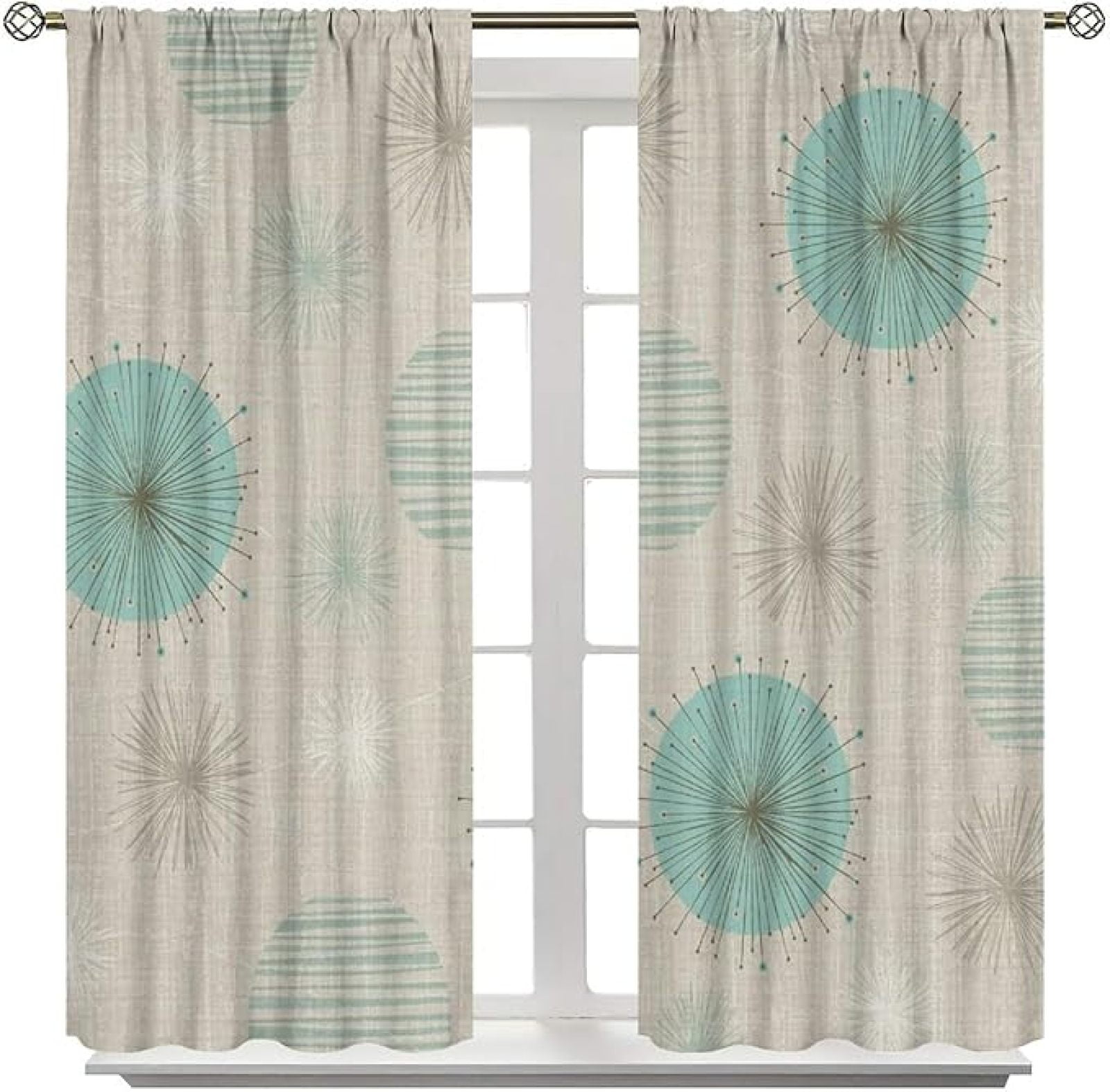 Mid-Century Curtains Vintage Geometry Modern Mid Century 50s And 60s ...
