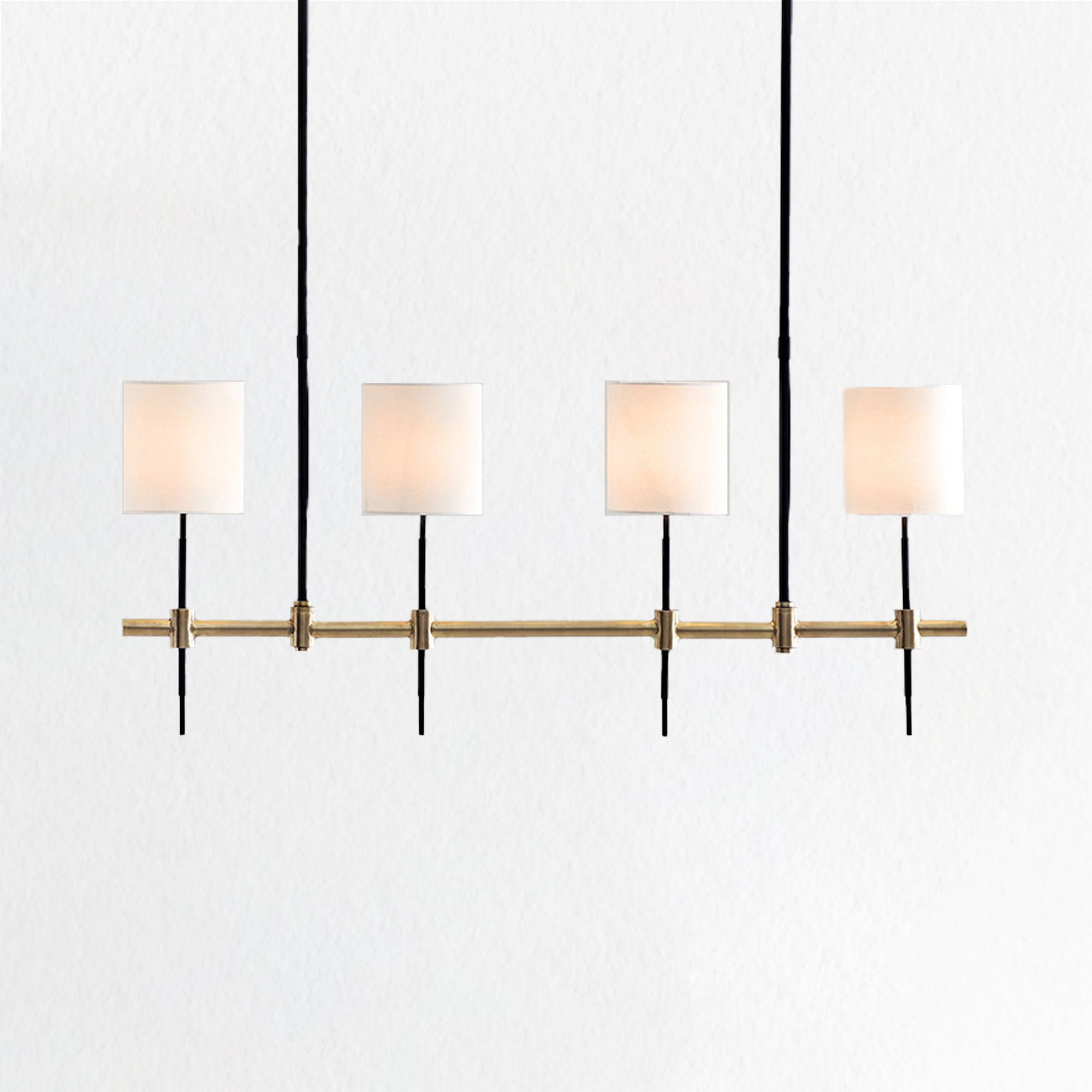 Mid-Century Cylindrical Metal Linear Chandelier , Dining Room Light ...