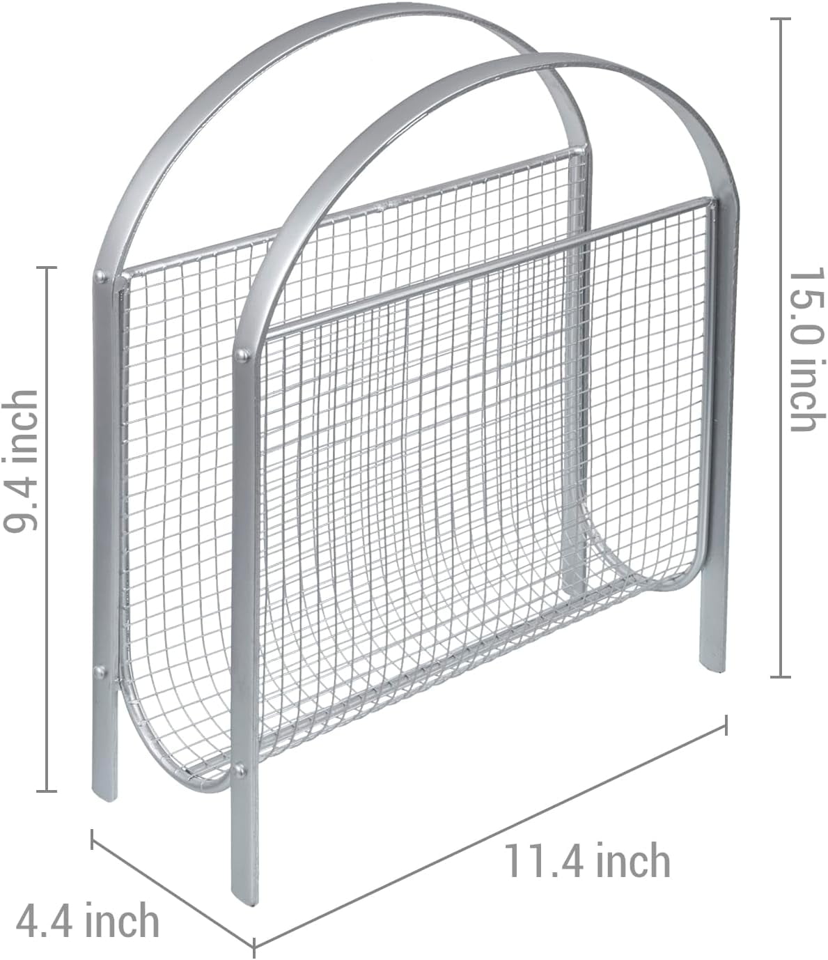 Mid-Century Design Magazine Rack, Matte Black Tone Metal Mesh ...