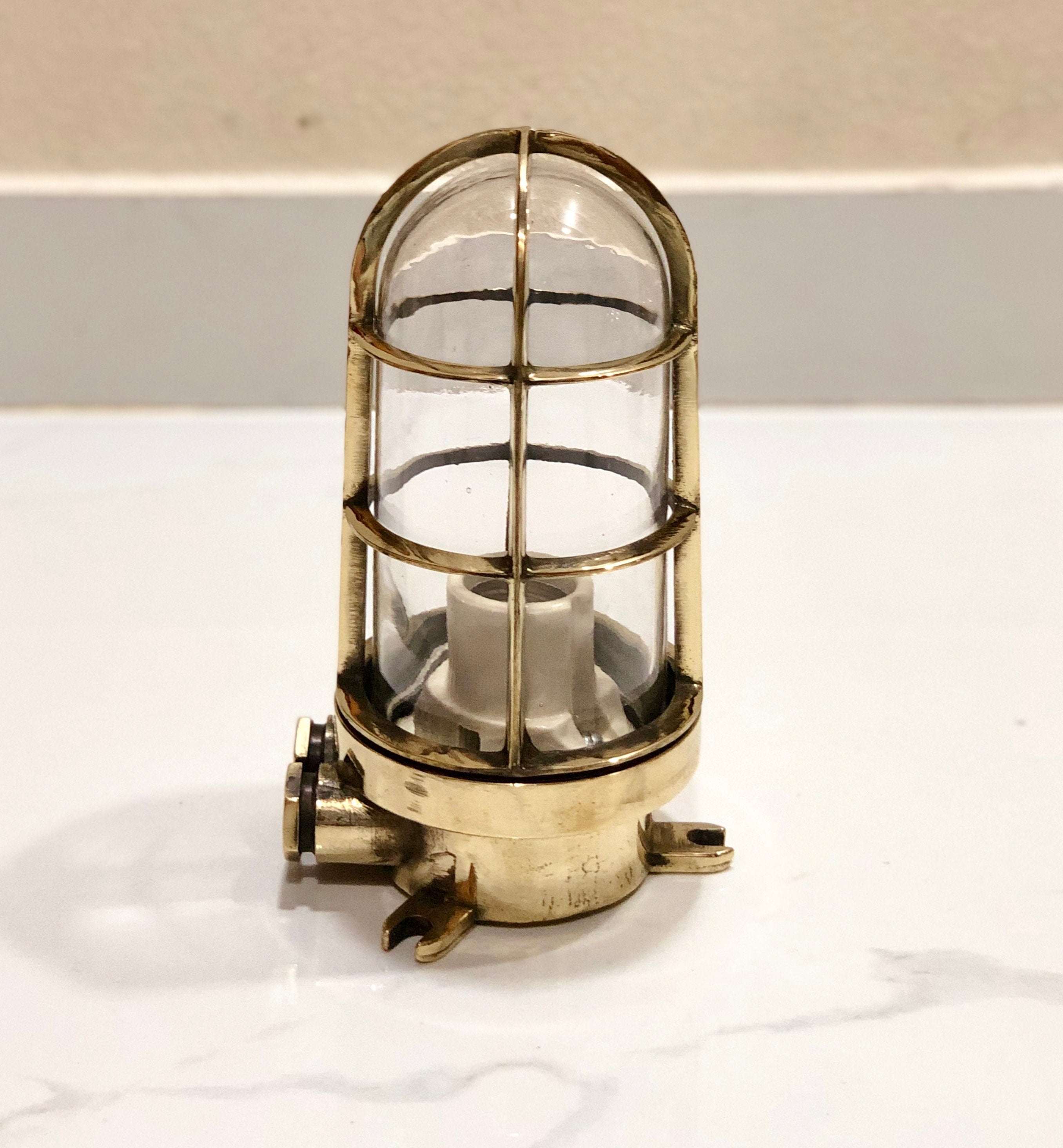 Mid Century Design Old Brass Metal Bulkhead Ceiling Light Fixture ...