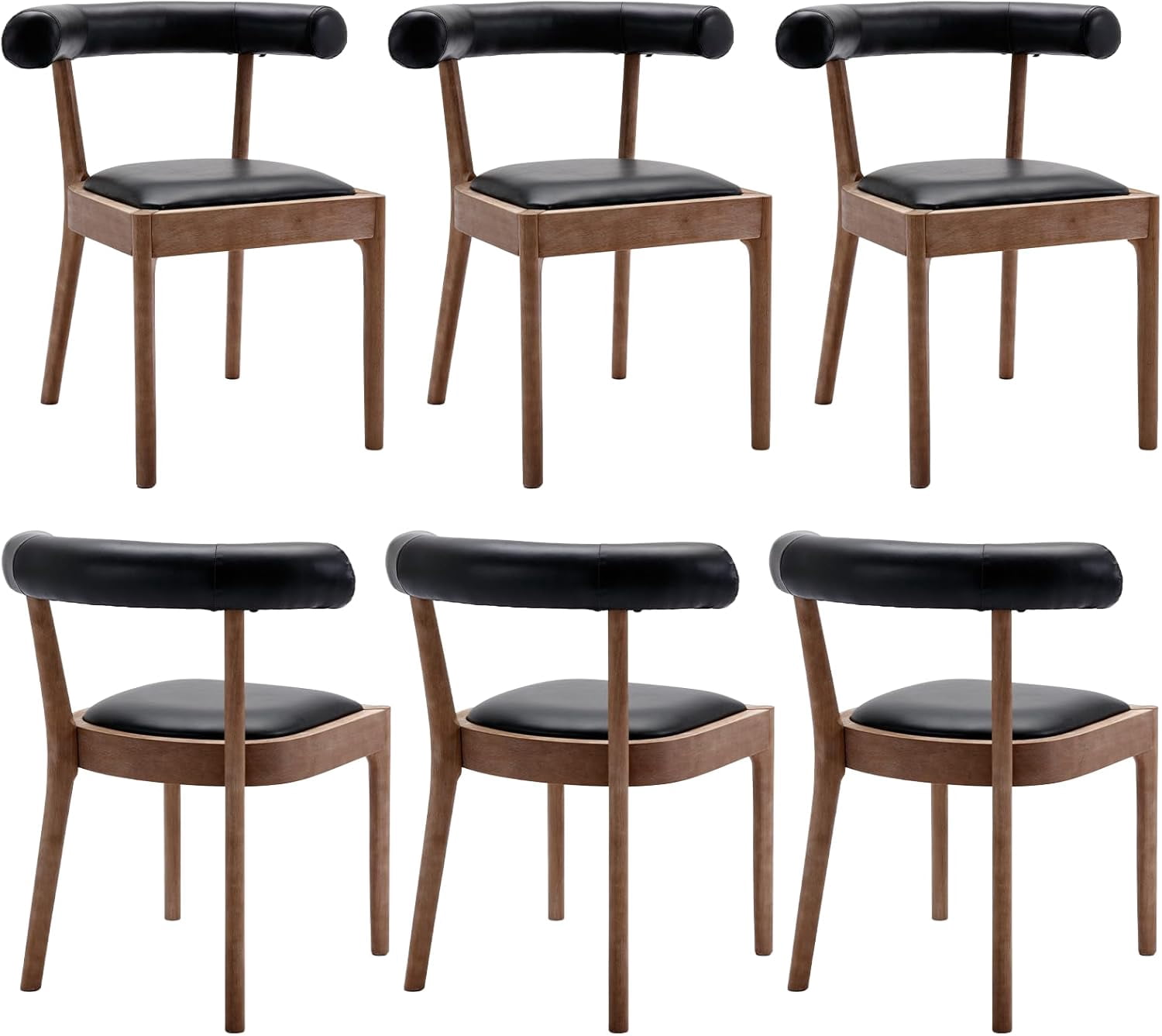 Mid Century Dining Room Chairs Comfy Faux Fur Wooden Side Chairs with ...