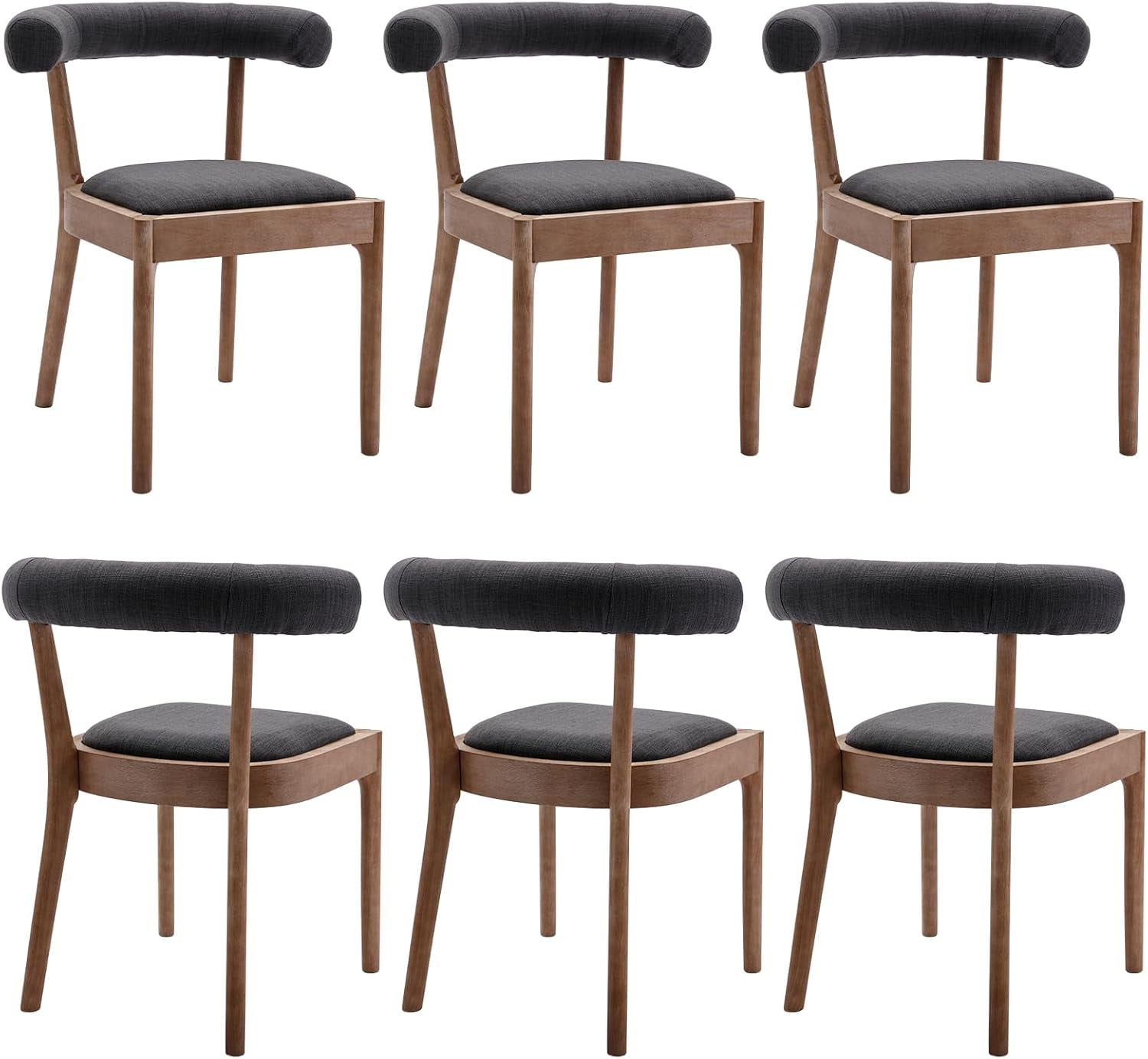 Mid Century Dining Room Chairs Set of 2 Comfy Faux Fur Wooden Side ...