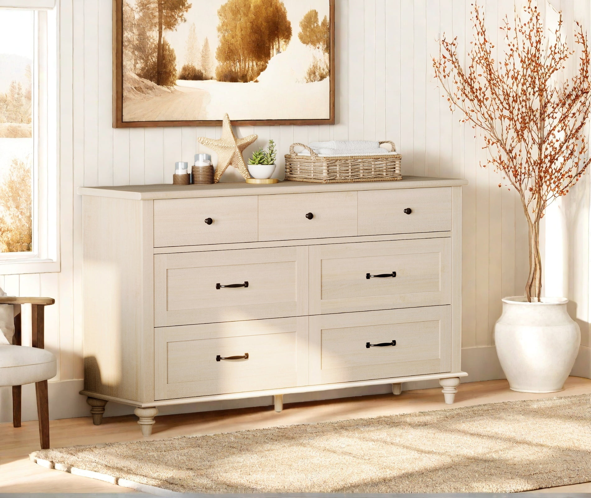 Mid Century Dresser with 7 Drawers, Wooden Kids Dresser for Kids Room ...