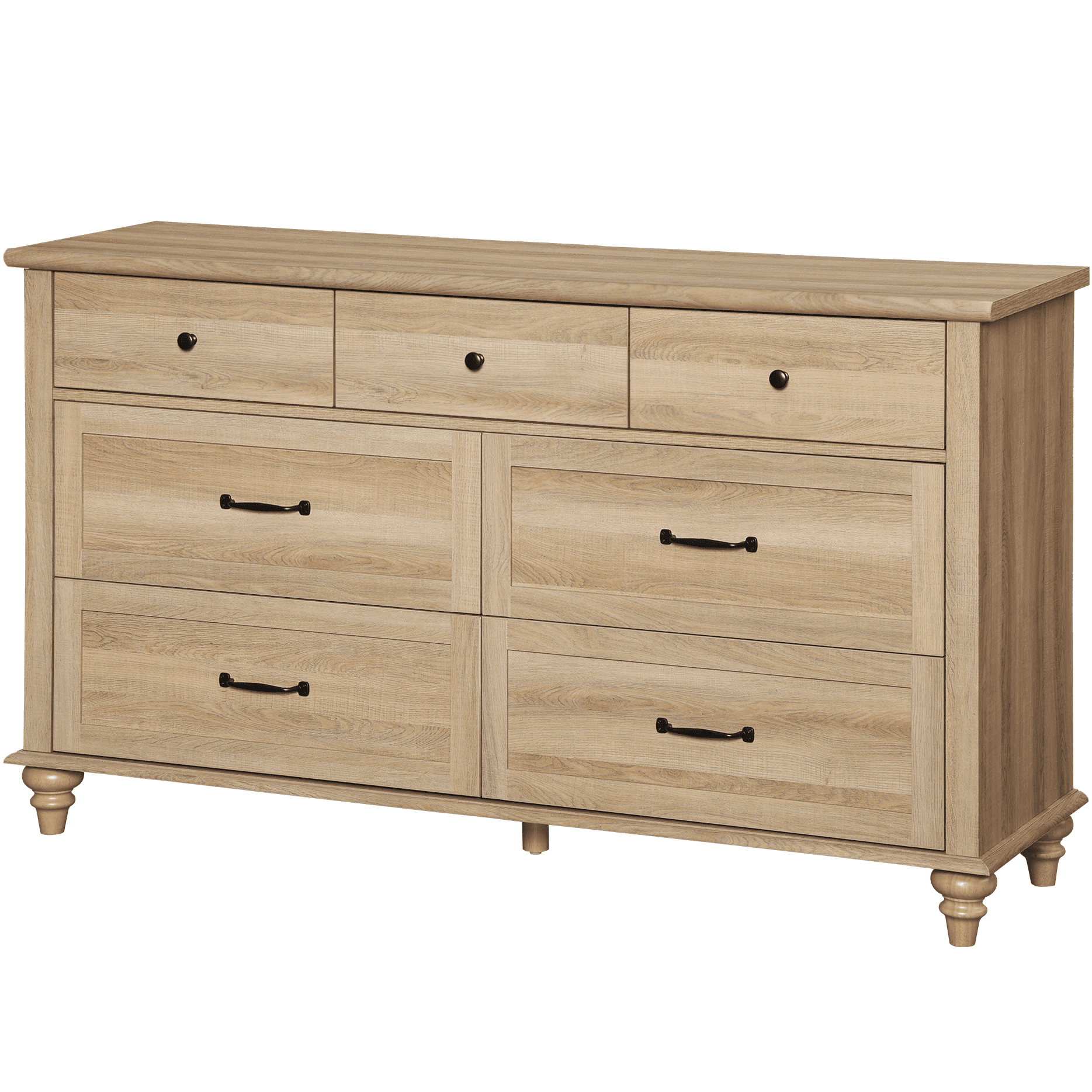 Mid Century Dresser with 7 Drawers, Wooden Kids Dresser for Kids Room Living Room, Oak - Walmart.com