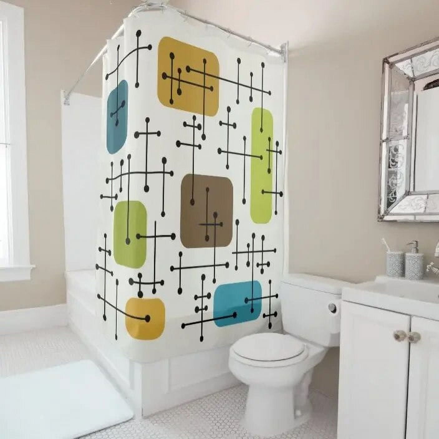 Mid Century Eames Era Art Crosshair Modern Atomic Starburst Shower