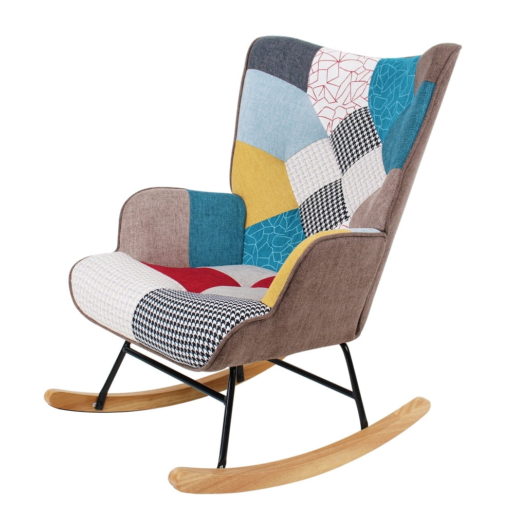 Fabric Rocking Chair with Wood Legs - Walmart.com